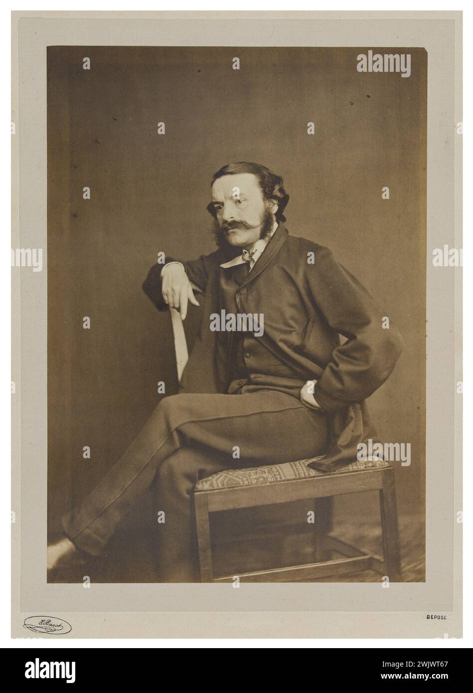 François-Victor Hugo (1828-1873), French writer, 1862. Photography by ...
