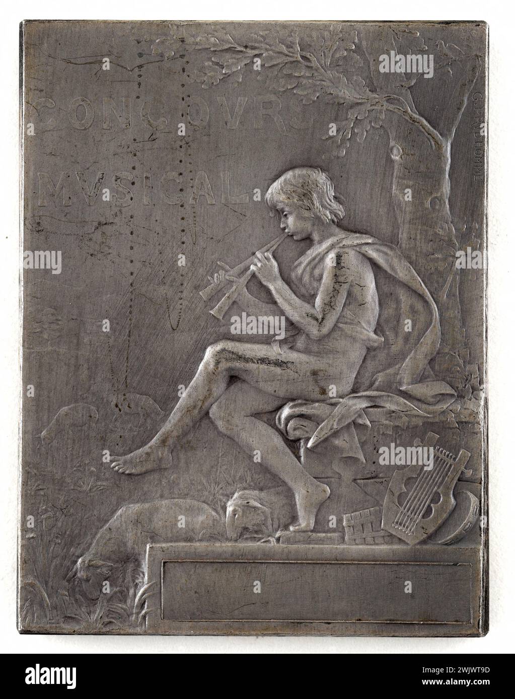 Georges-Henri Prud'homme (1873-1947). "Medal plaque. Musical ...