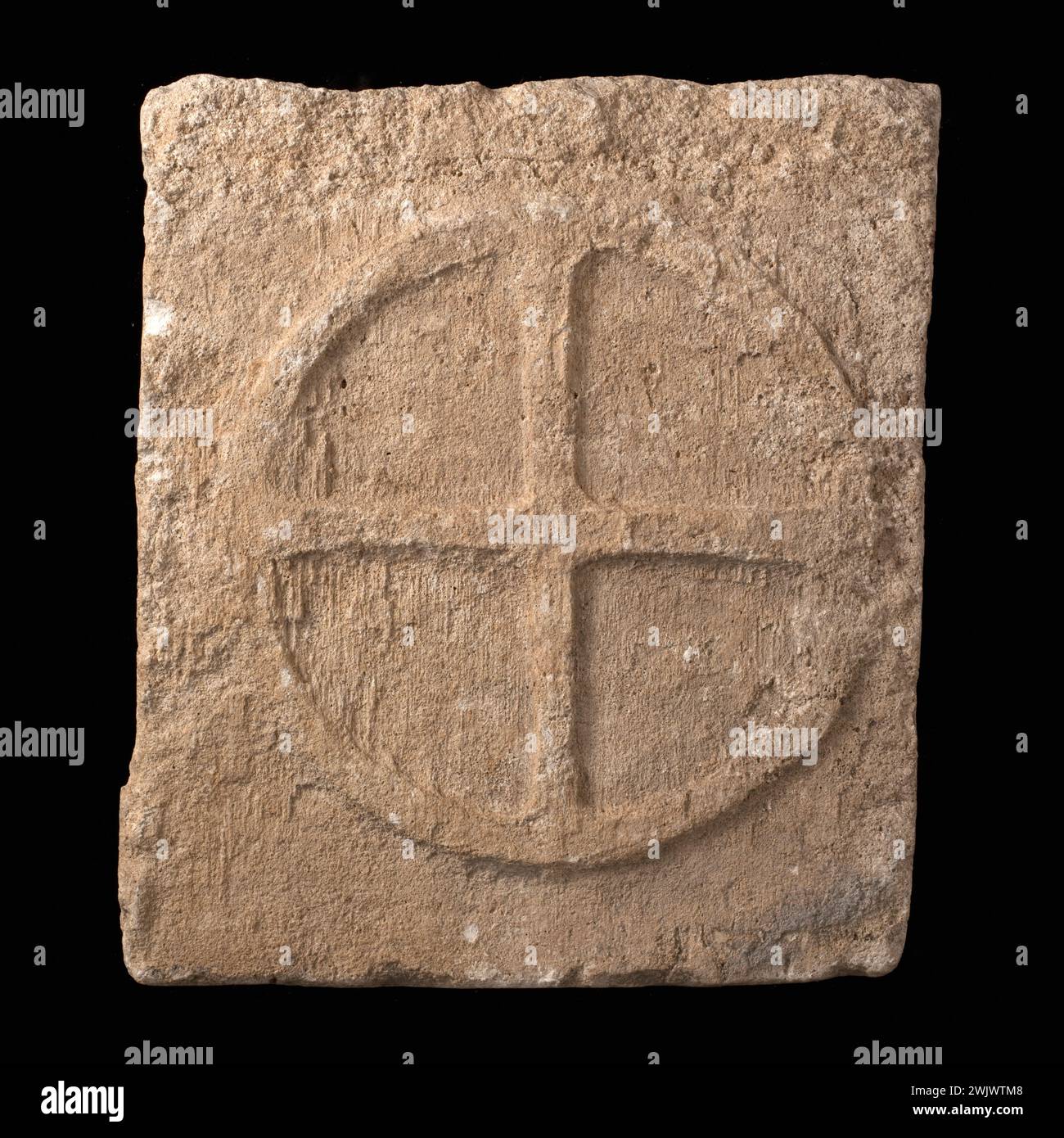 Sarcophagus foot panel, cross in a circle, Saint-Germain-des-Prés ...
