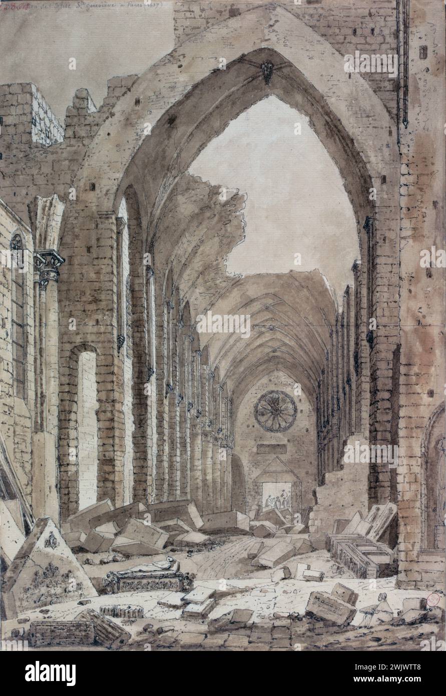 Denise Duchateau-Destours. "Demolition of the Sainte-Geneviève church ...
