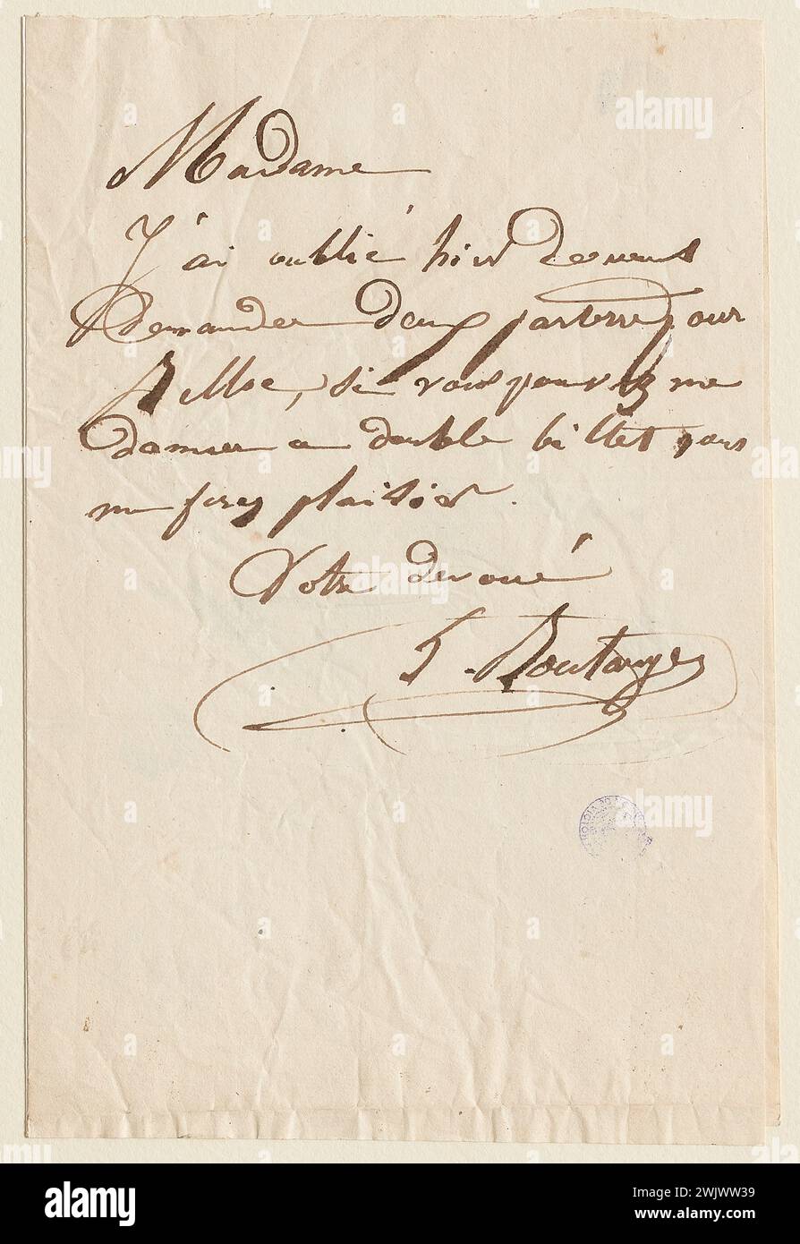 Boulanger, Louis Candide (n.1806-05-11-D.1867-03-05), letter from Louis ...