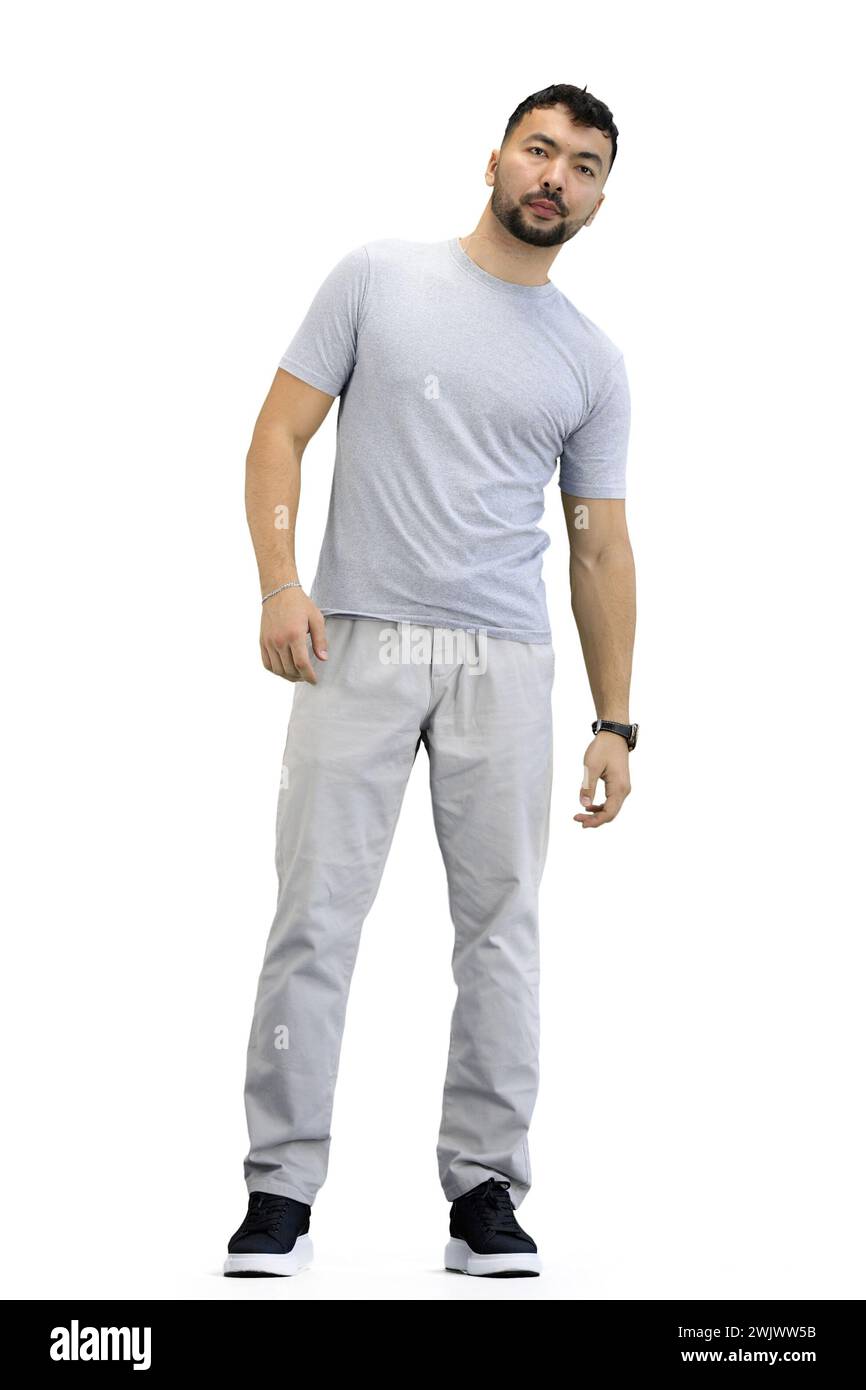 A man, on a white background, in full height Stock Photo - Alamy