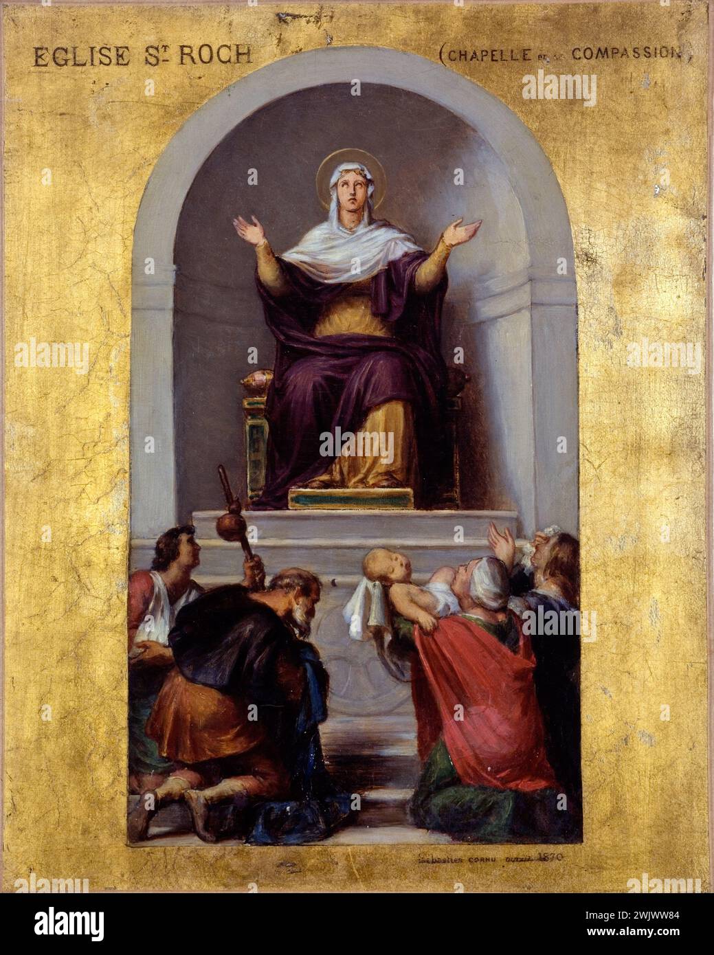 Sébastien Melchior Cornu (1804-1870). "The Virgin Consolator". Sketch ...