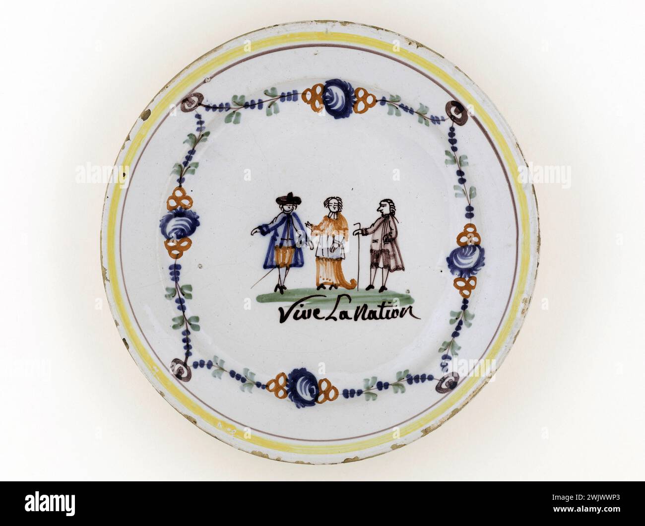Plate with three orders. Earthenware. 1789-1792. Paris, Carnavalet ...