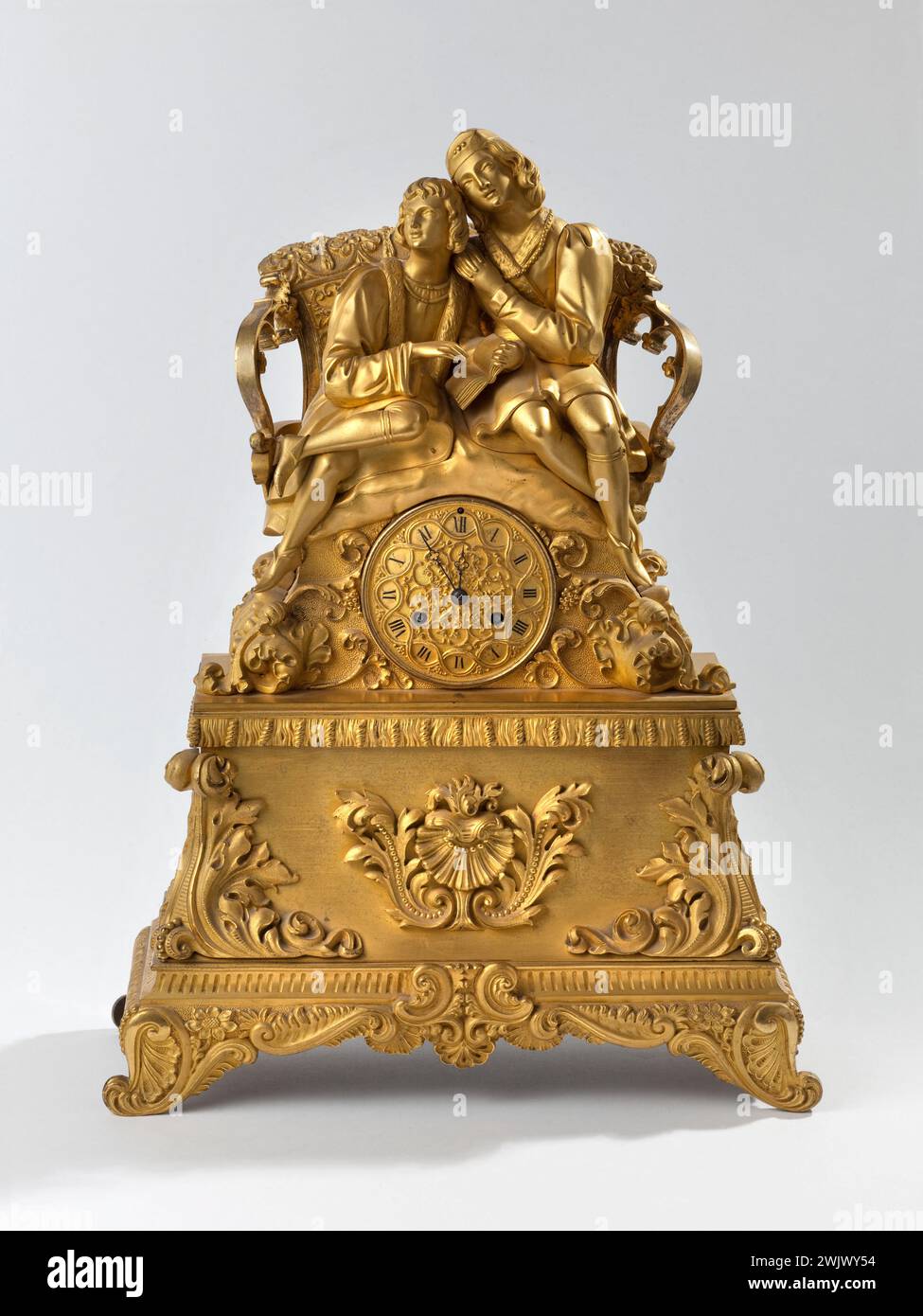 Pendulum The children of Edouard ". Golden bronze. XIXth century. Paris ...