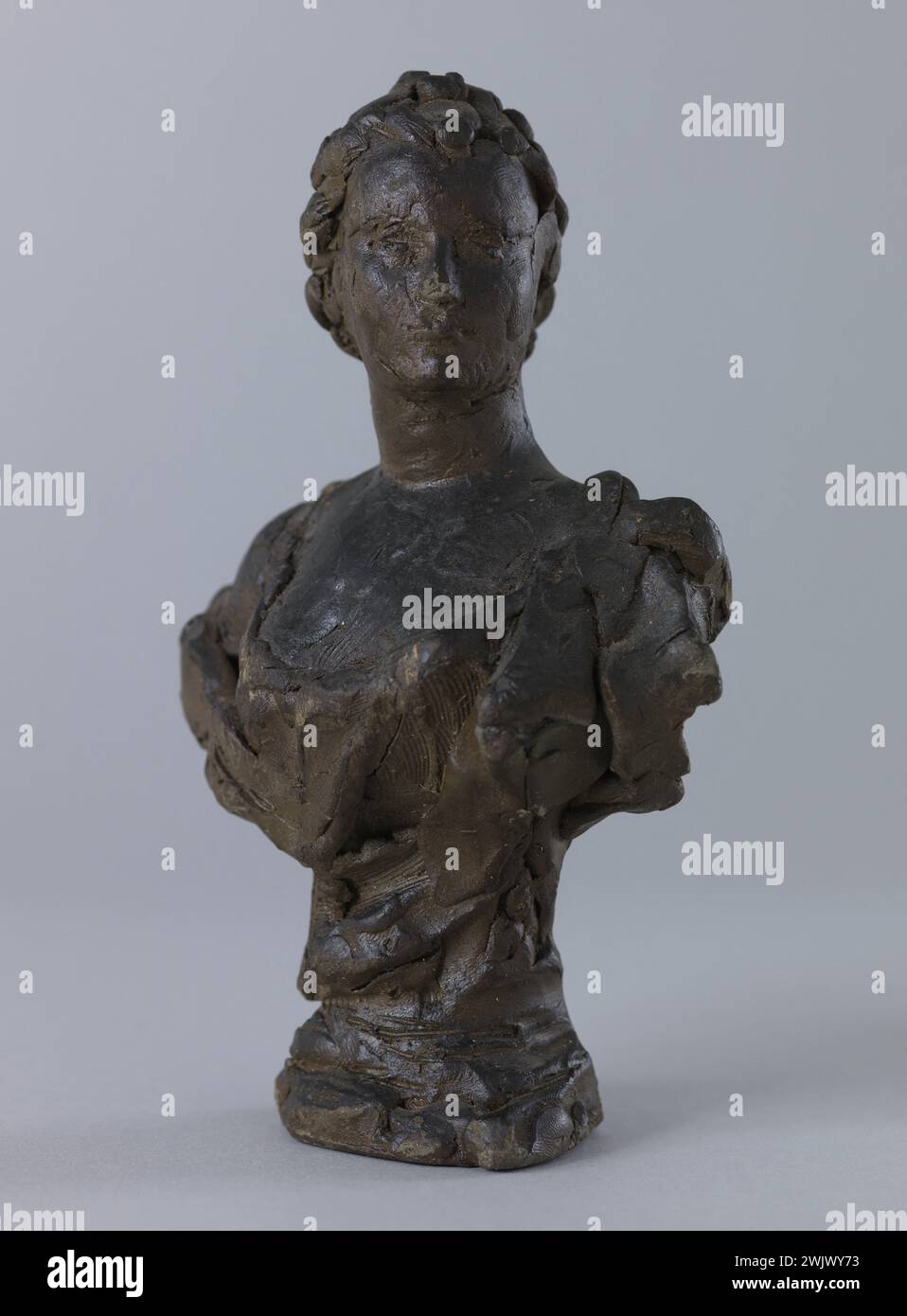 Falguière Alexandre (1831-1900). Women's bust in the taste of the 18th ...