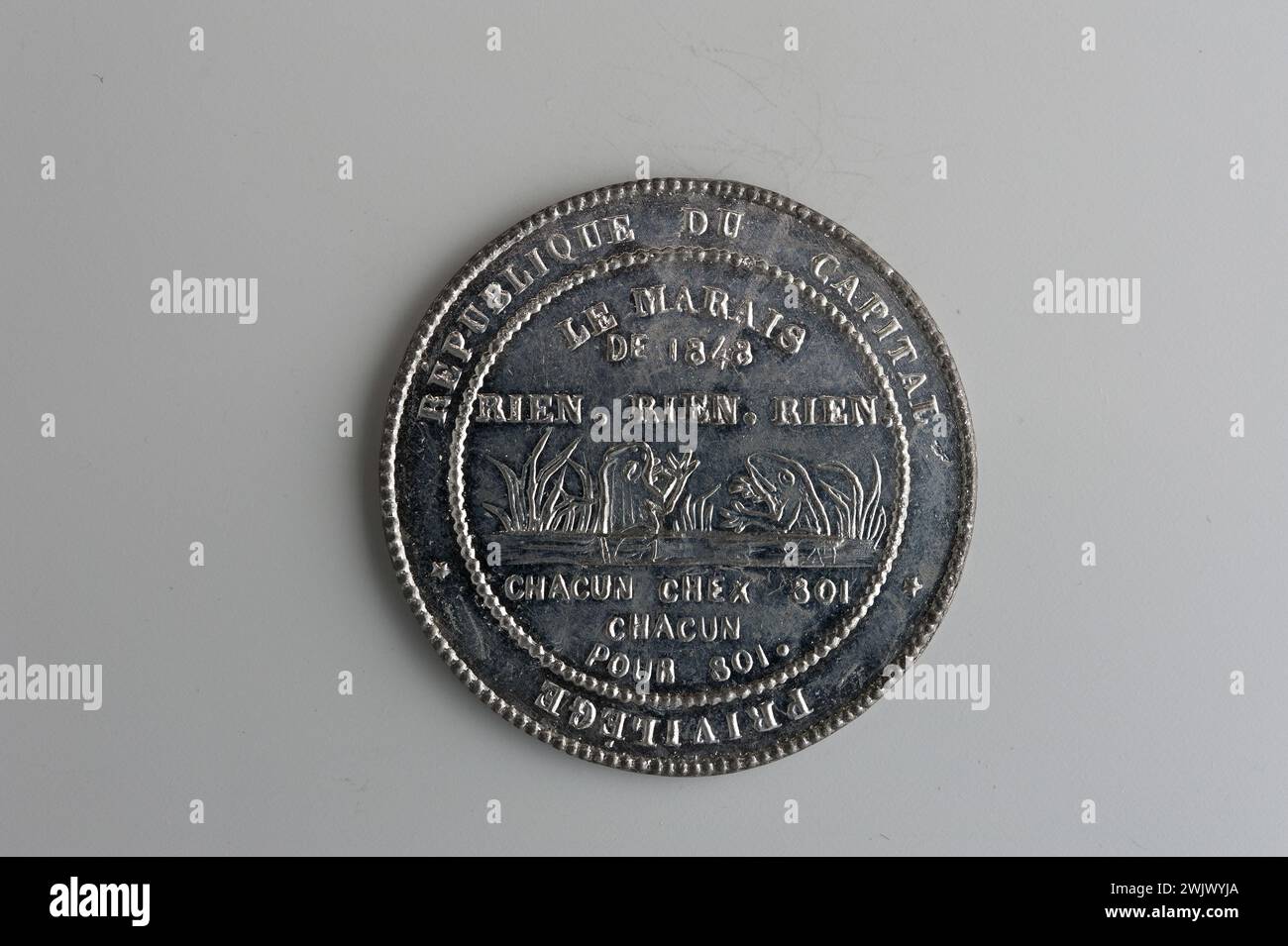 Carnavalet museum, medal collection Straight in the center, two frogs ...