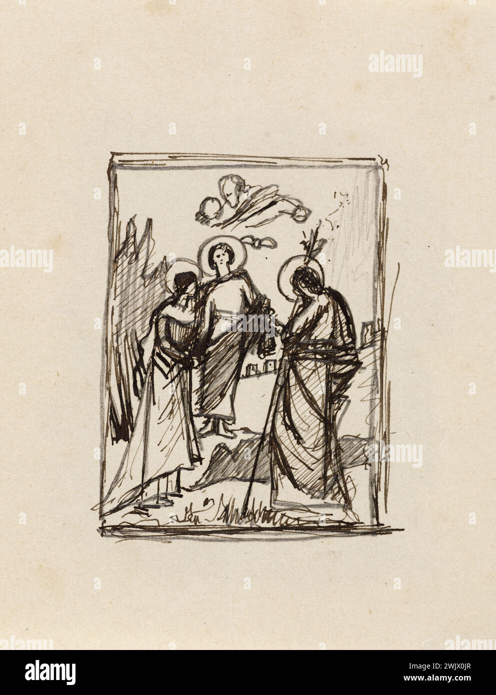 Arthur-Joseph Guéniot (1866-1951). Study for a painting representing ...