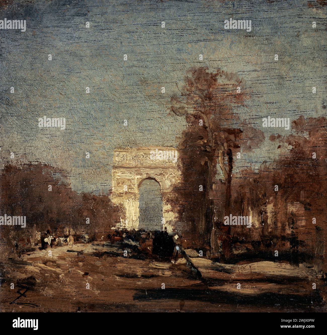Félix Ziem (1821-1911). "Star's triumphal arch". Oil on wood. Petit ...