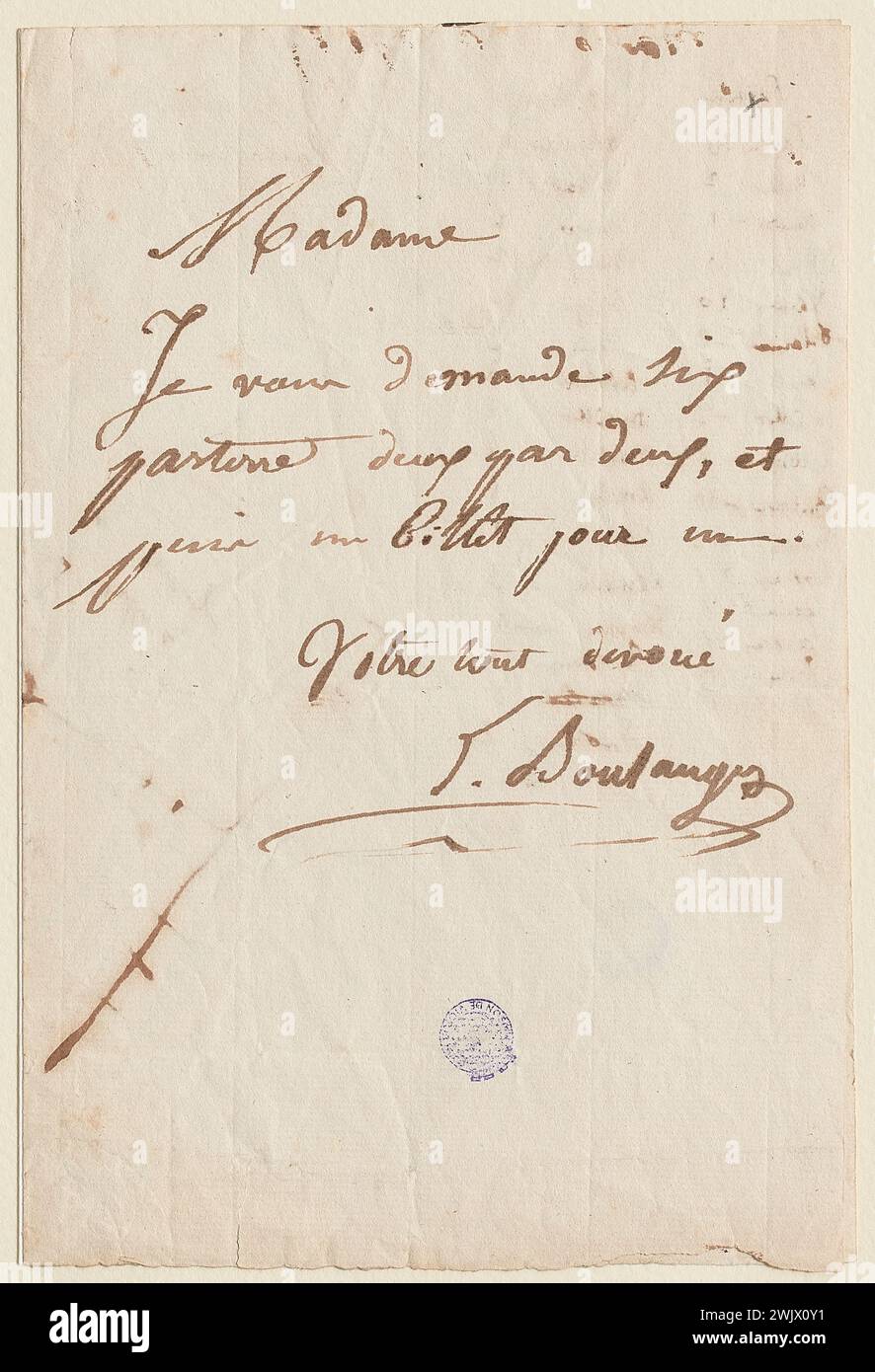 Boulanger, Louis Candide (n.1806-05-11-D.1867-03-05), letter from Louis ...