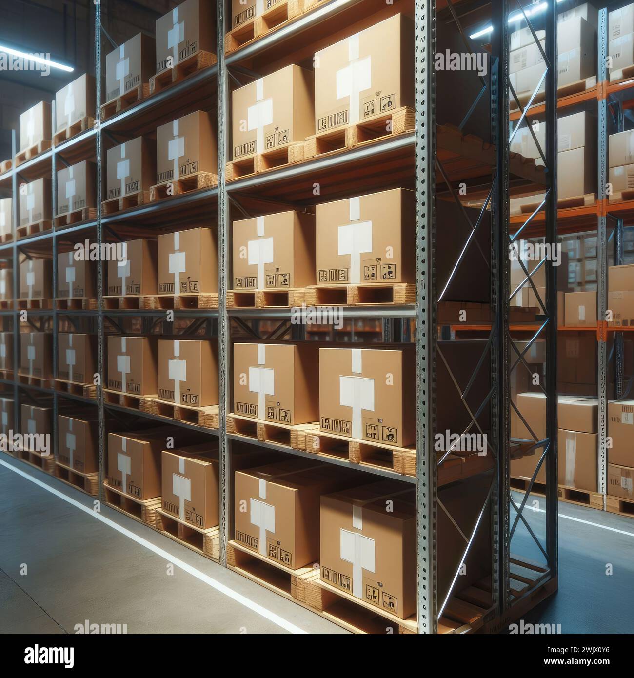Wooden pallets shelving hi-res stock photography and images - Alamy