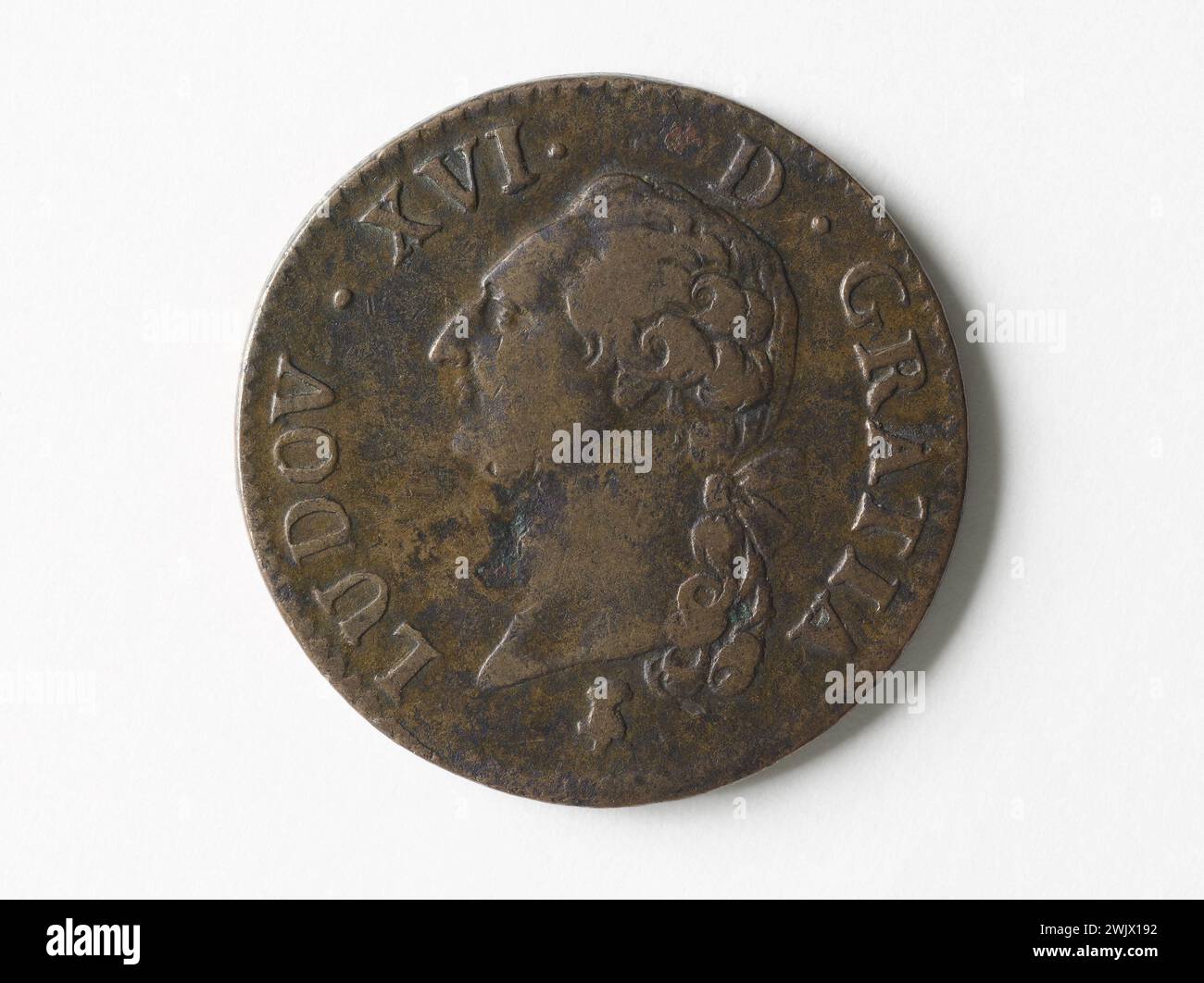 Benjamin Duvivier (1730-1819). Copper floor of Louis XVI, 1791. Cuper ...