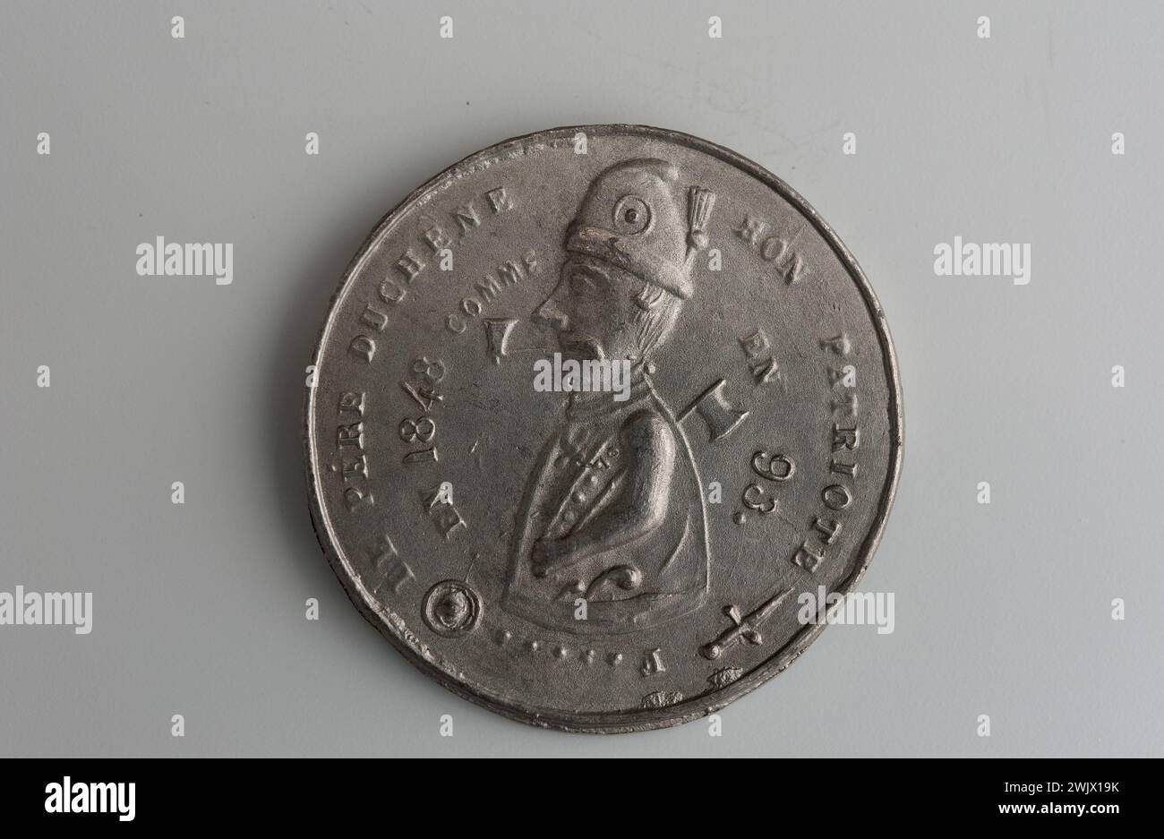 Carnavalet museum, medal collection Right male bust cut to the waist on ...