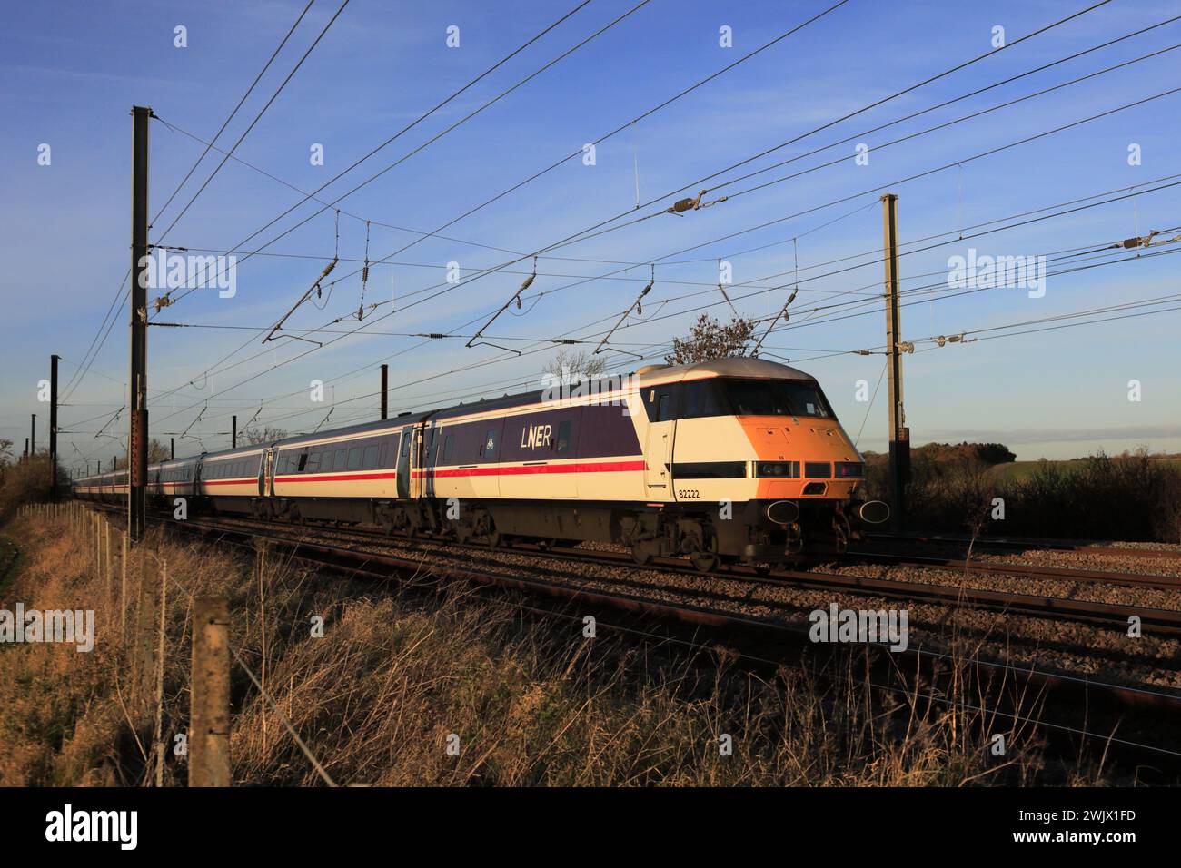 82222 LNER, White Livery train, East Coast Main Line Railway, Grantham ...