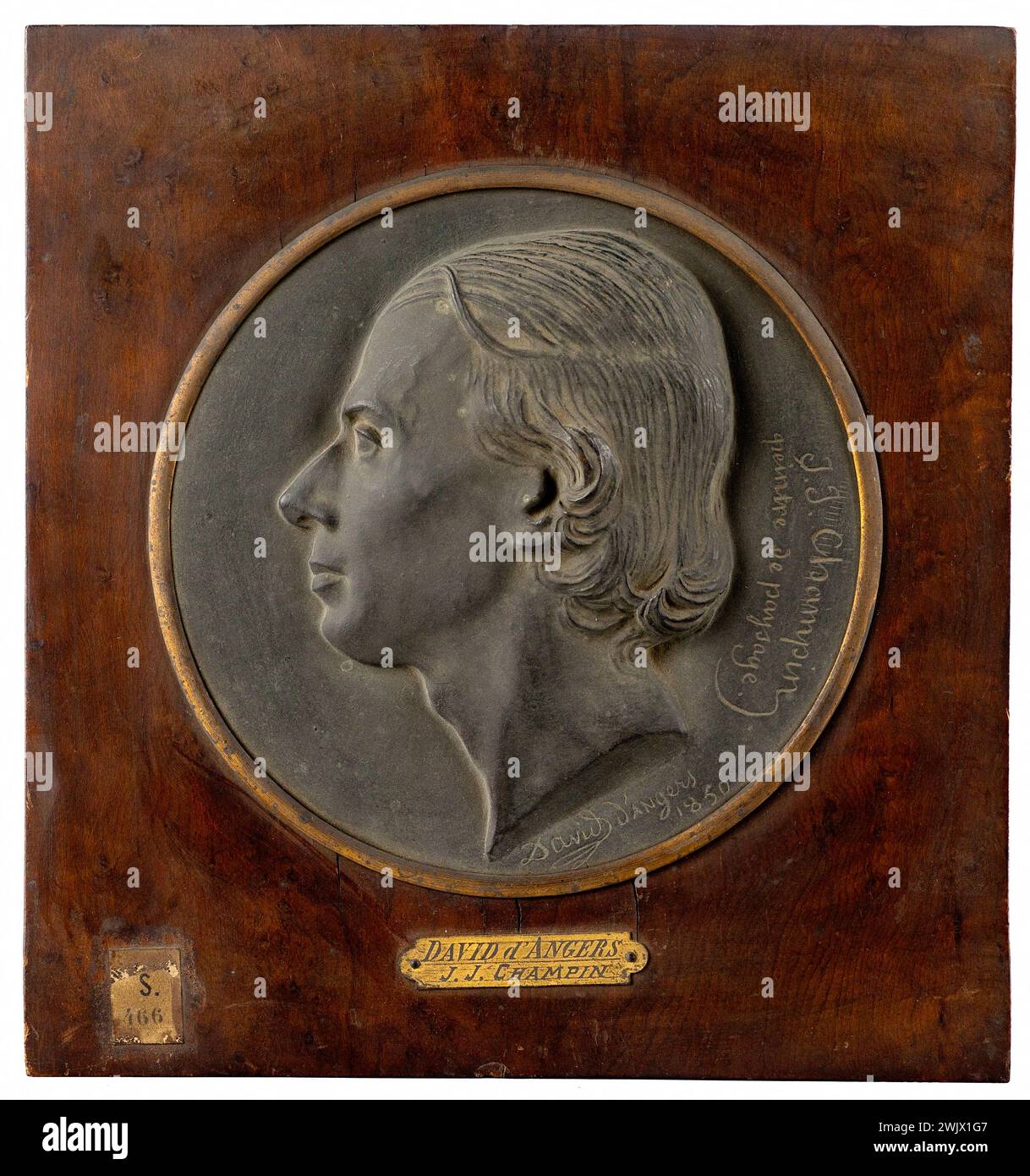 David d'Angers (1788-1856). "Portrait of Jean-Jacques Champin (1796-1868), painter". Bronze ...
