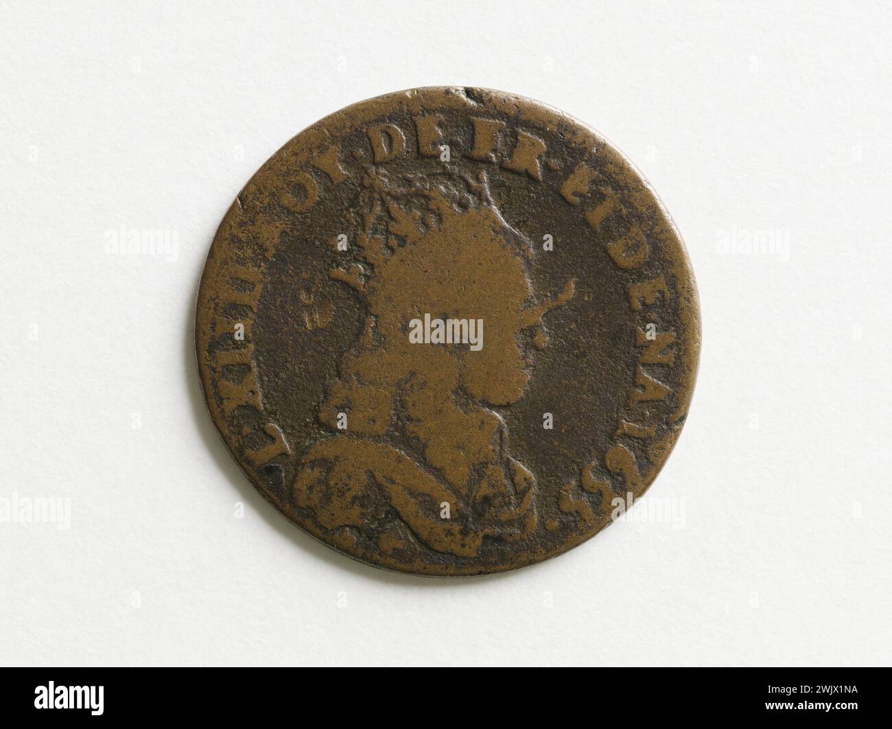 Anonymous. Liard of Copper of Louis XIV. Copper, 1655. Paris ...