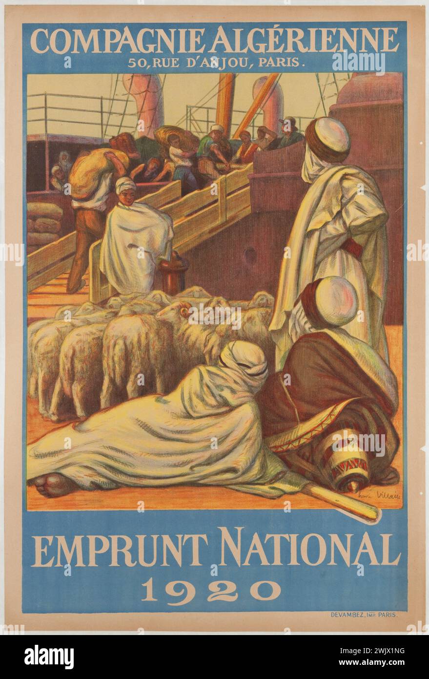 Henri Villain. Propaganda poster in favor of a national subscription ...