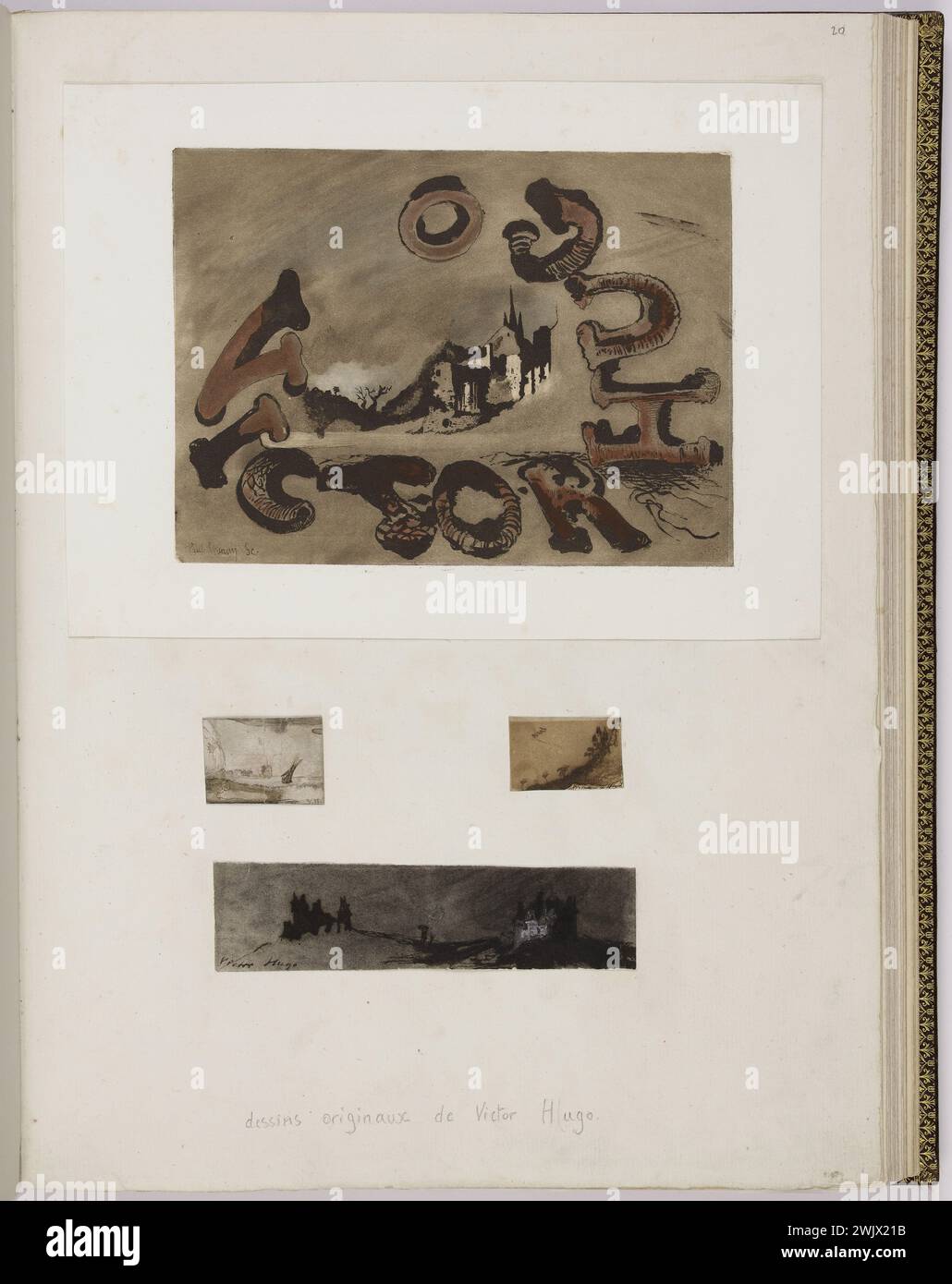 Autograph manuscript of Victor Hugo (1802-1885). Illustrated travel ...