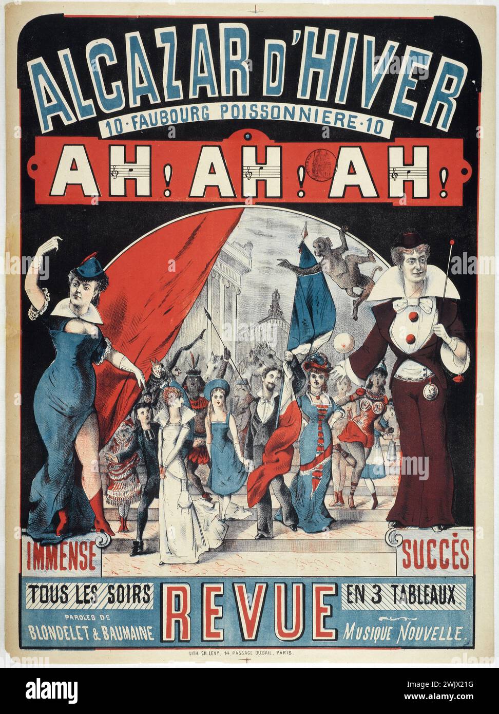 Charles Lévy. "Winter Alcazar, Ah! Ah! Ah!, Revue". Poster. Color ...