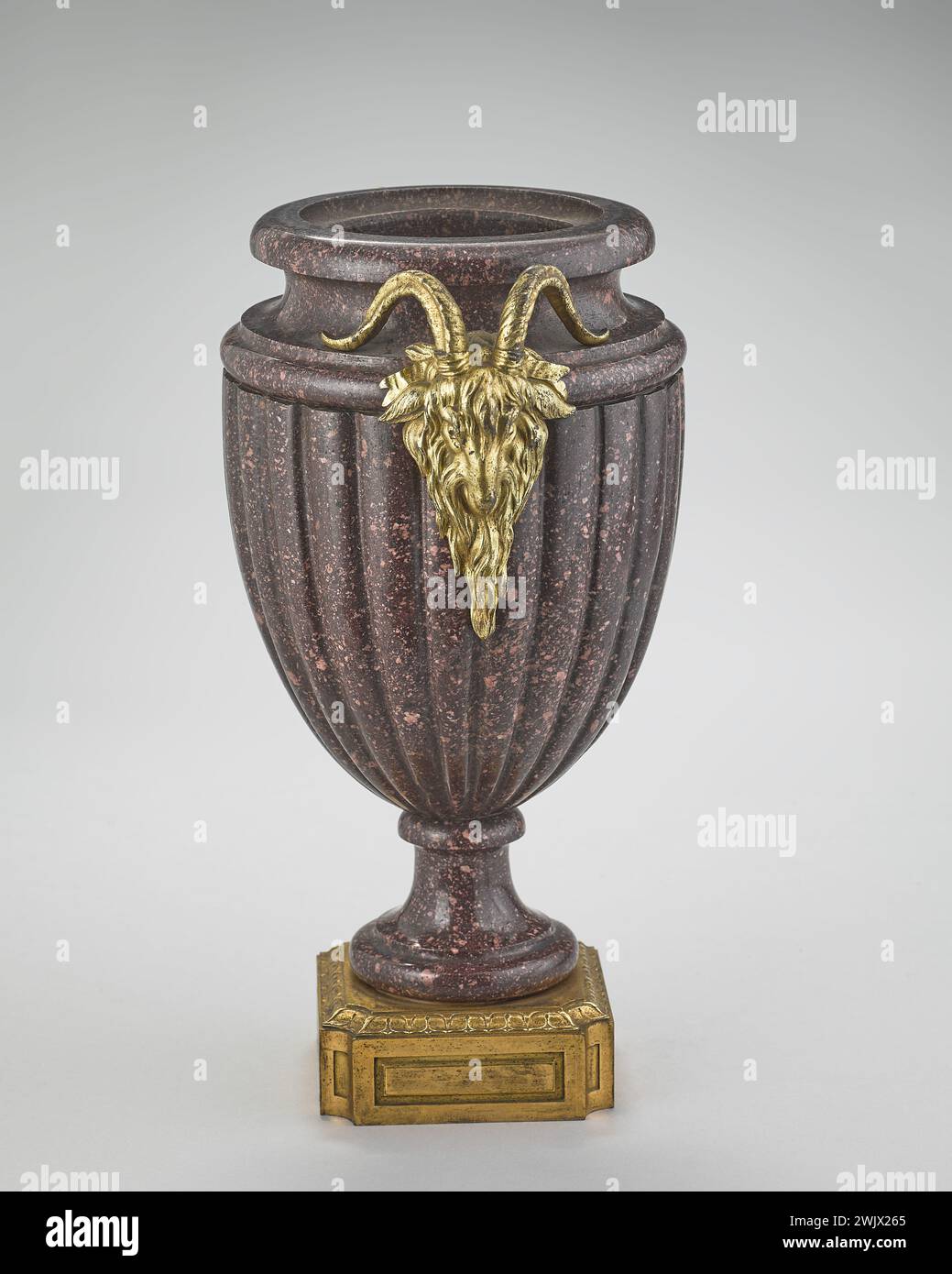 Anonymous, covered urn in porphyry (main title). Porphyry, gilded ...