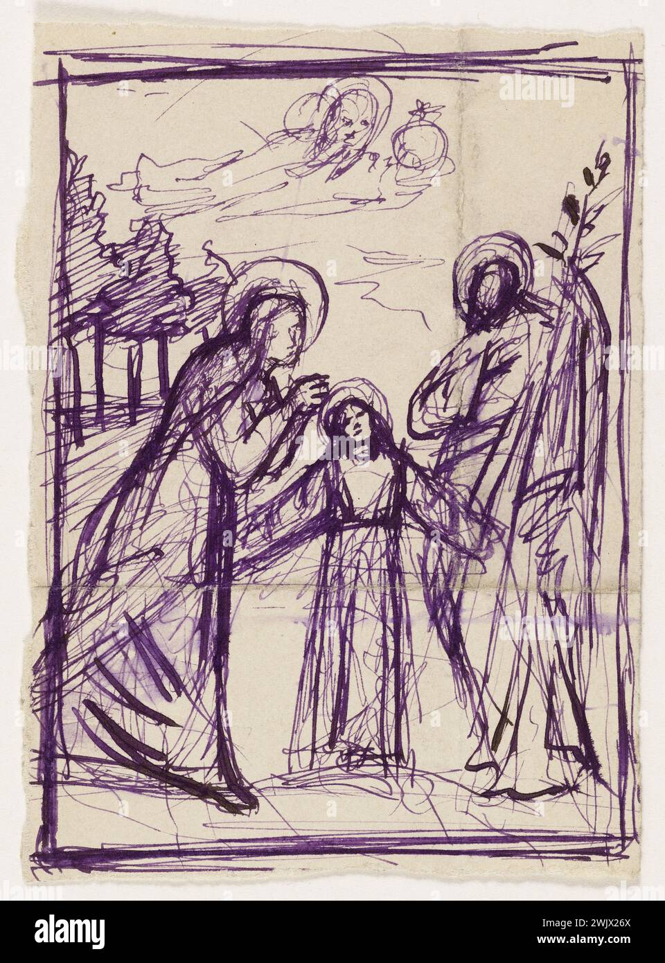 Arthur-Joseph Guéniot (1866-1951). Study for a painting representing ...