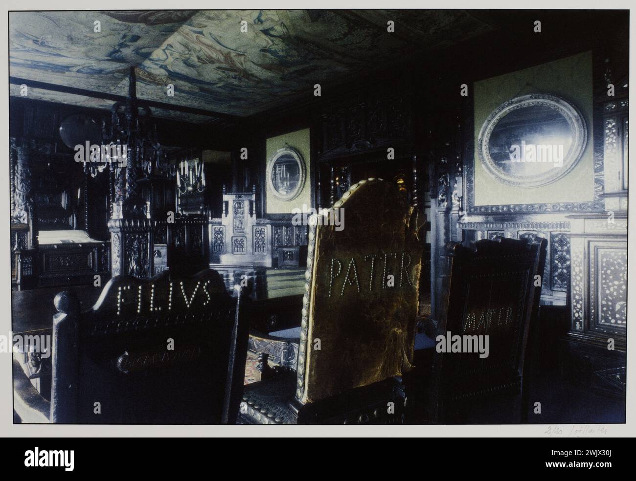 The gallery of Chne Hauteville House, "Mater, Pater, Filius" armchairs ...