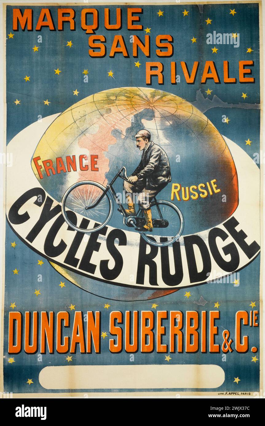 Imprimerie A. Call. "France Russia, Rudge cycles, Duncan Suberbie & Cie ...