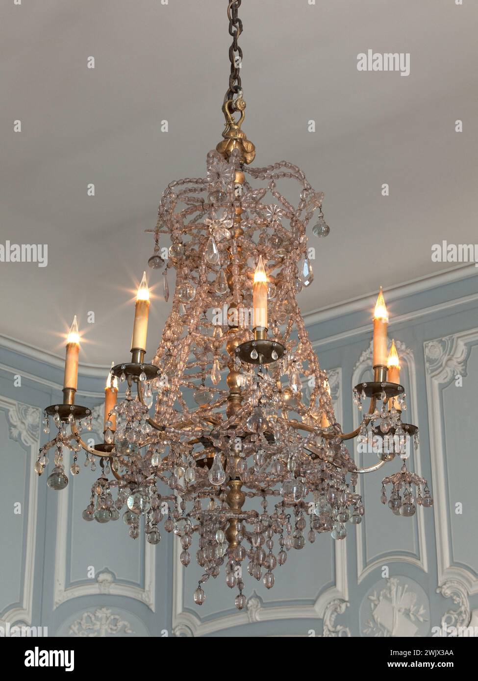 Anonymous. Chandelier. Golden wood, bronze, glass, around 1710. Paris ...