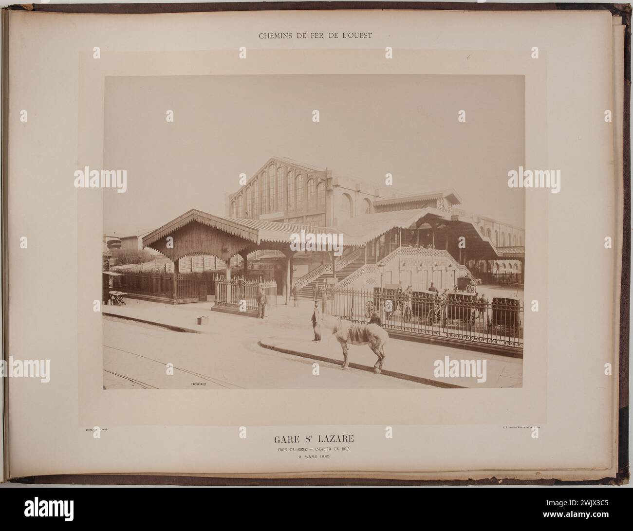 Saint-Lazare station. Court of Rome, wooden staircase. Paris (VIIIth ...