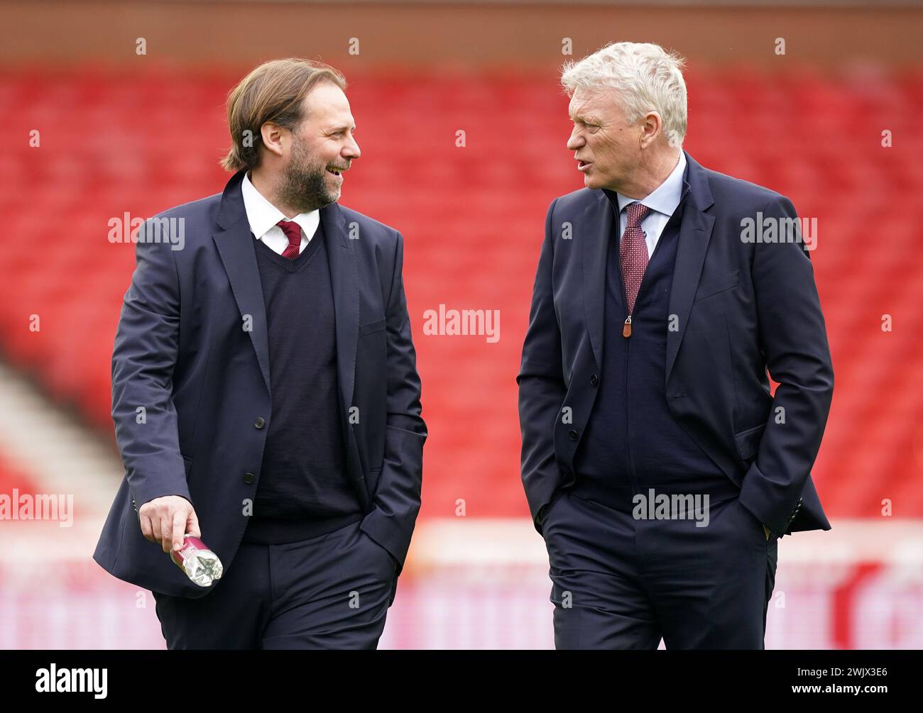 West Ham United technical director Tim Steidten and manager David Moyes ...