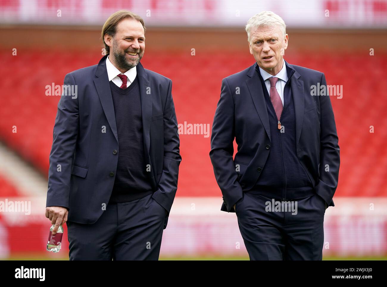 West Ham United technical director Tim Steidten and manager David Moyes ...