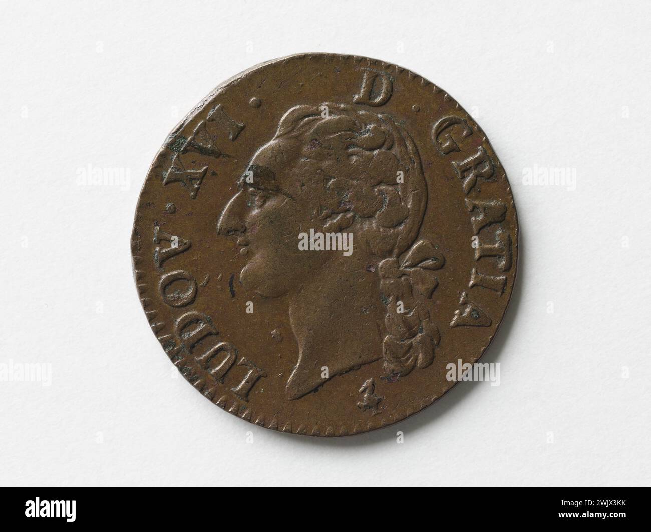 Benjamin Duvivier (1730-1819). Half of copper of Louis XVI, 1780 ...