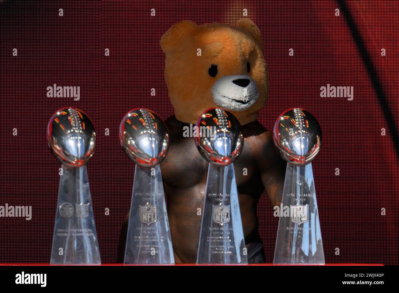 FILE - Kansas City Chiefs linebacker Willie Gay, wearing a teddy bear ...