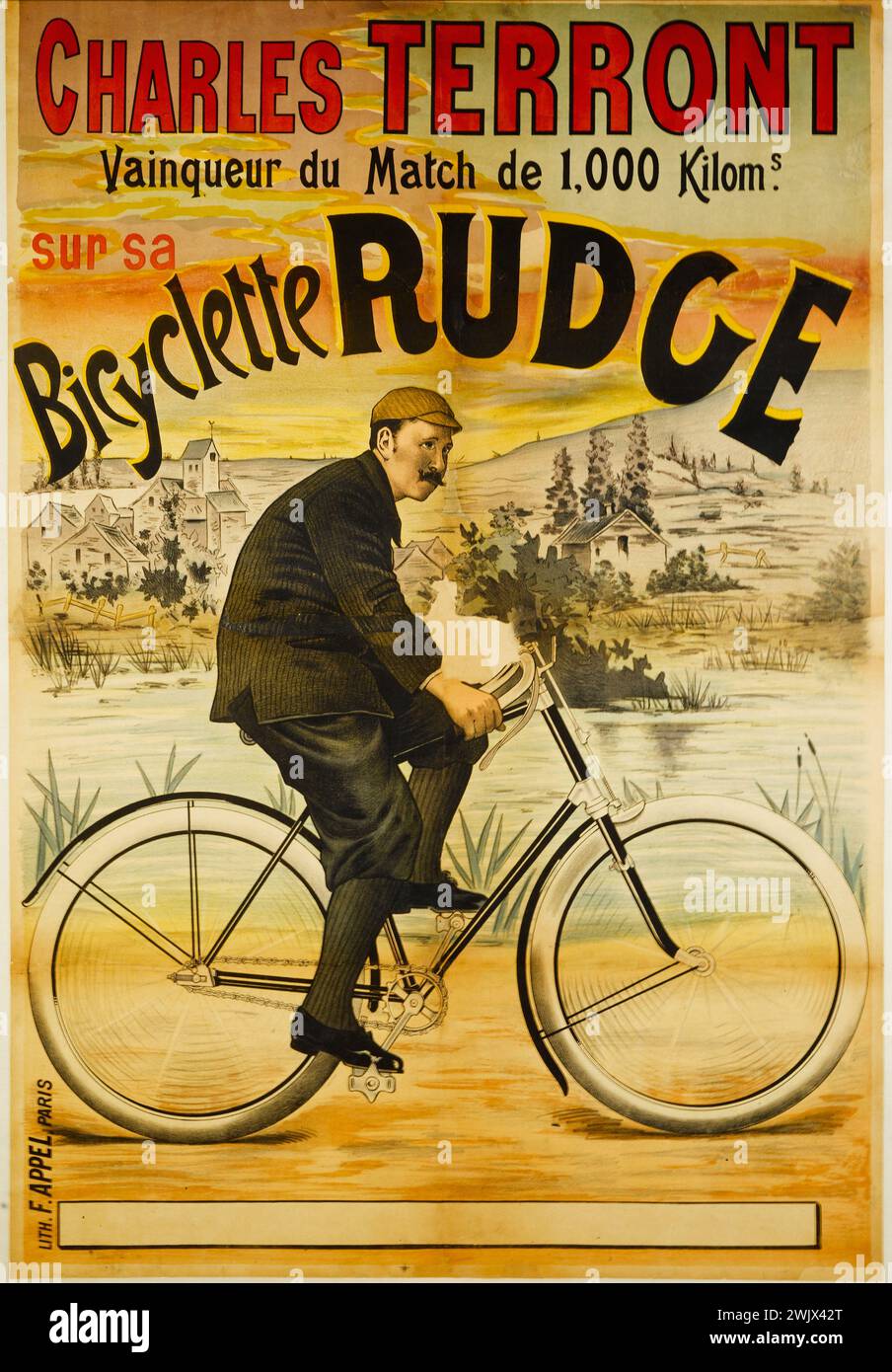 Imprimerie A. Call. Charles Terrons winner of the 1,000 km match on his ...