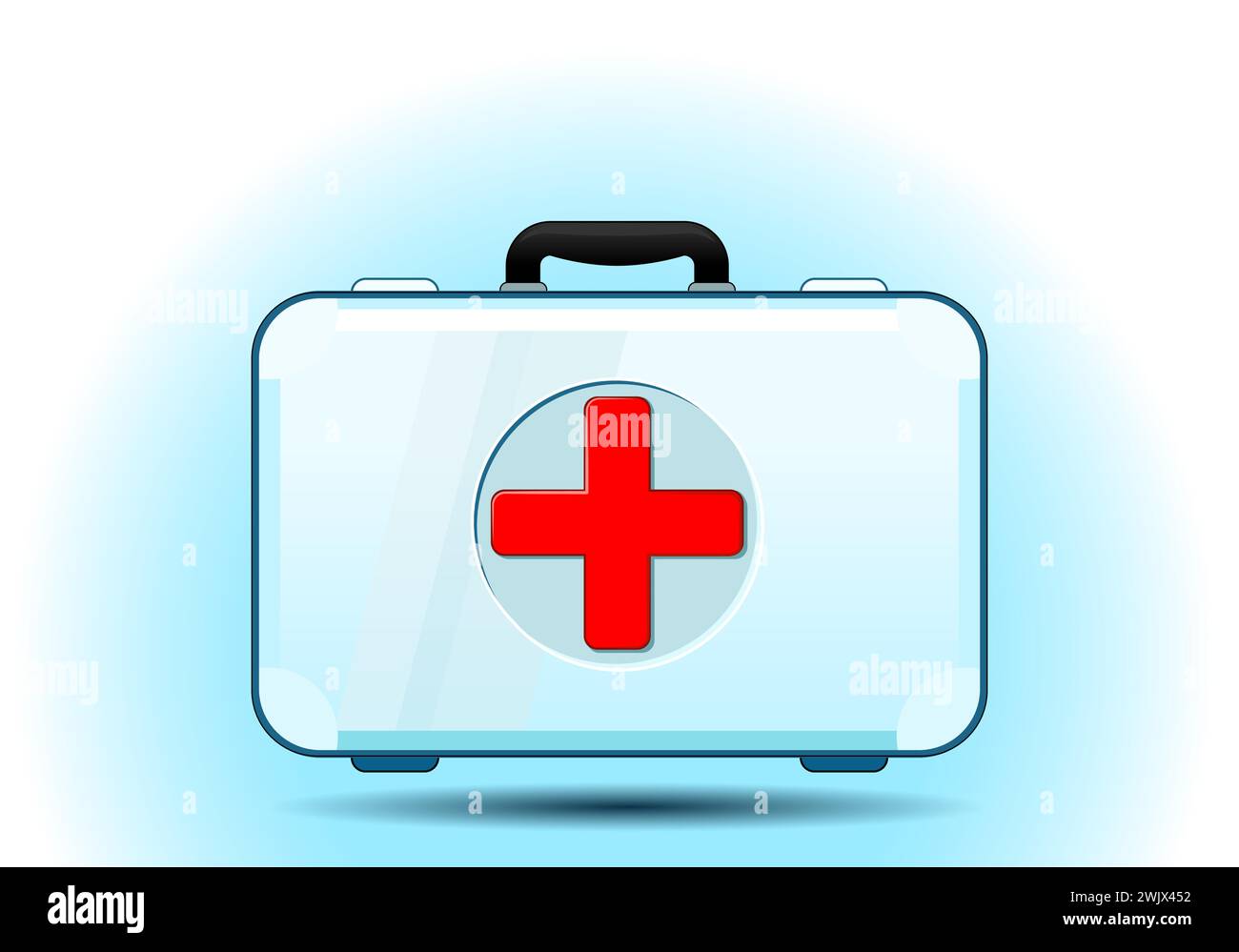 First aid box icon. Medical kit. Emergency suitcase. White first aid ...