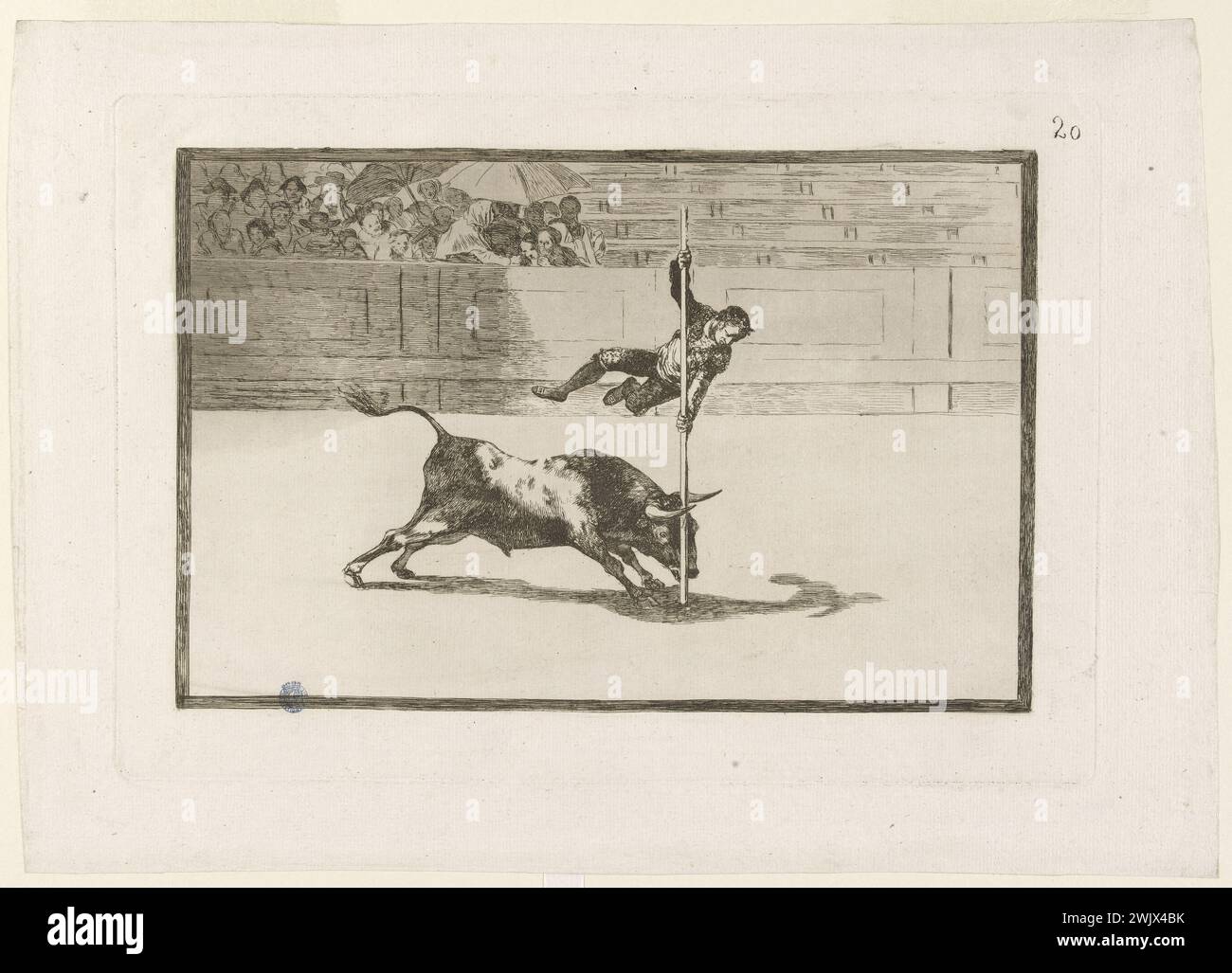 Francisco Goya (1746-1828). "Tauromachie - Pl. 20 - Ligereza y ...