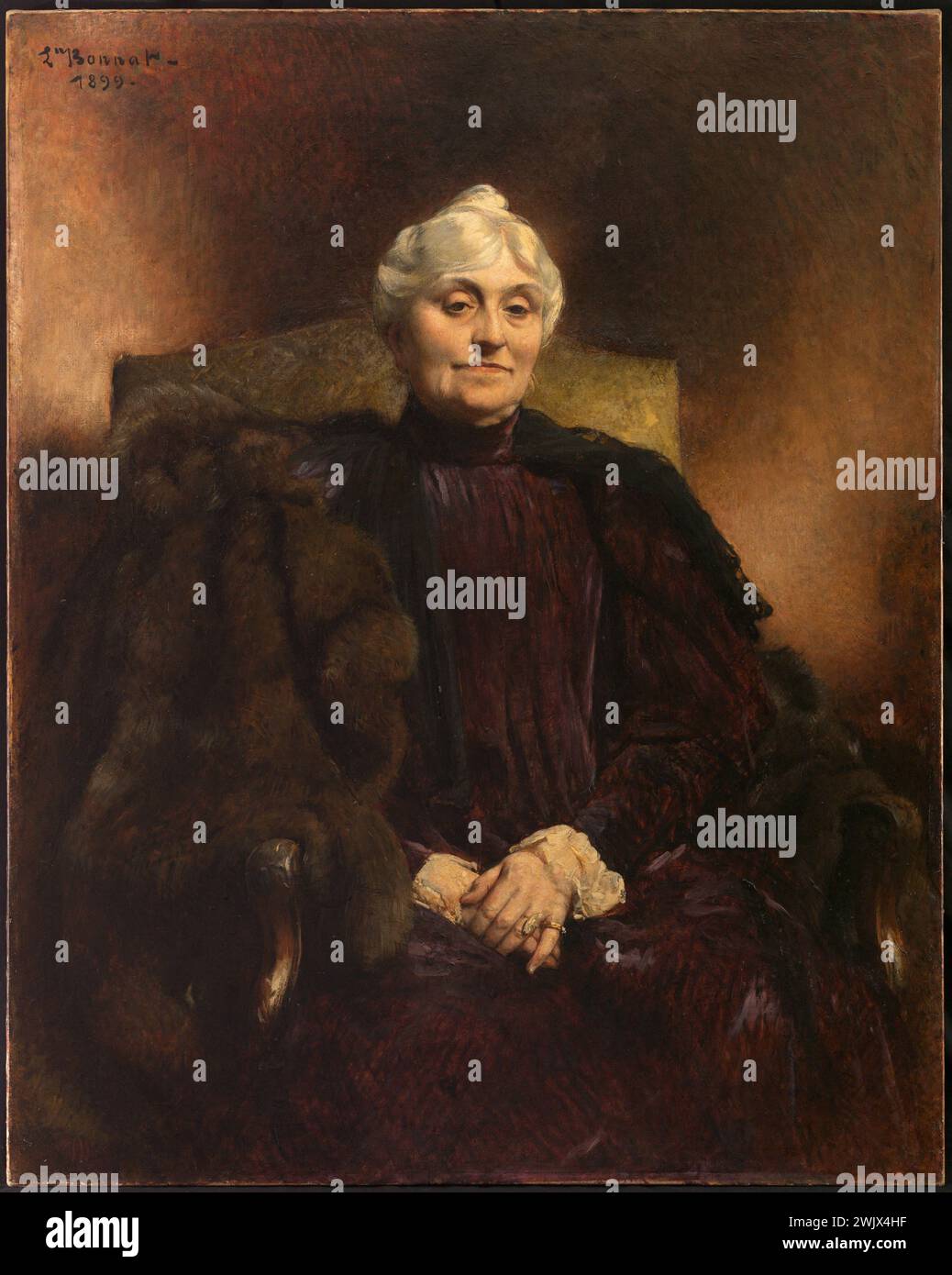 Léon Bonnat (1833-1922). "Portrait of Madame Dubernet". Oil on canvas ...