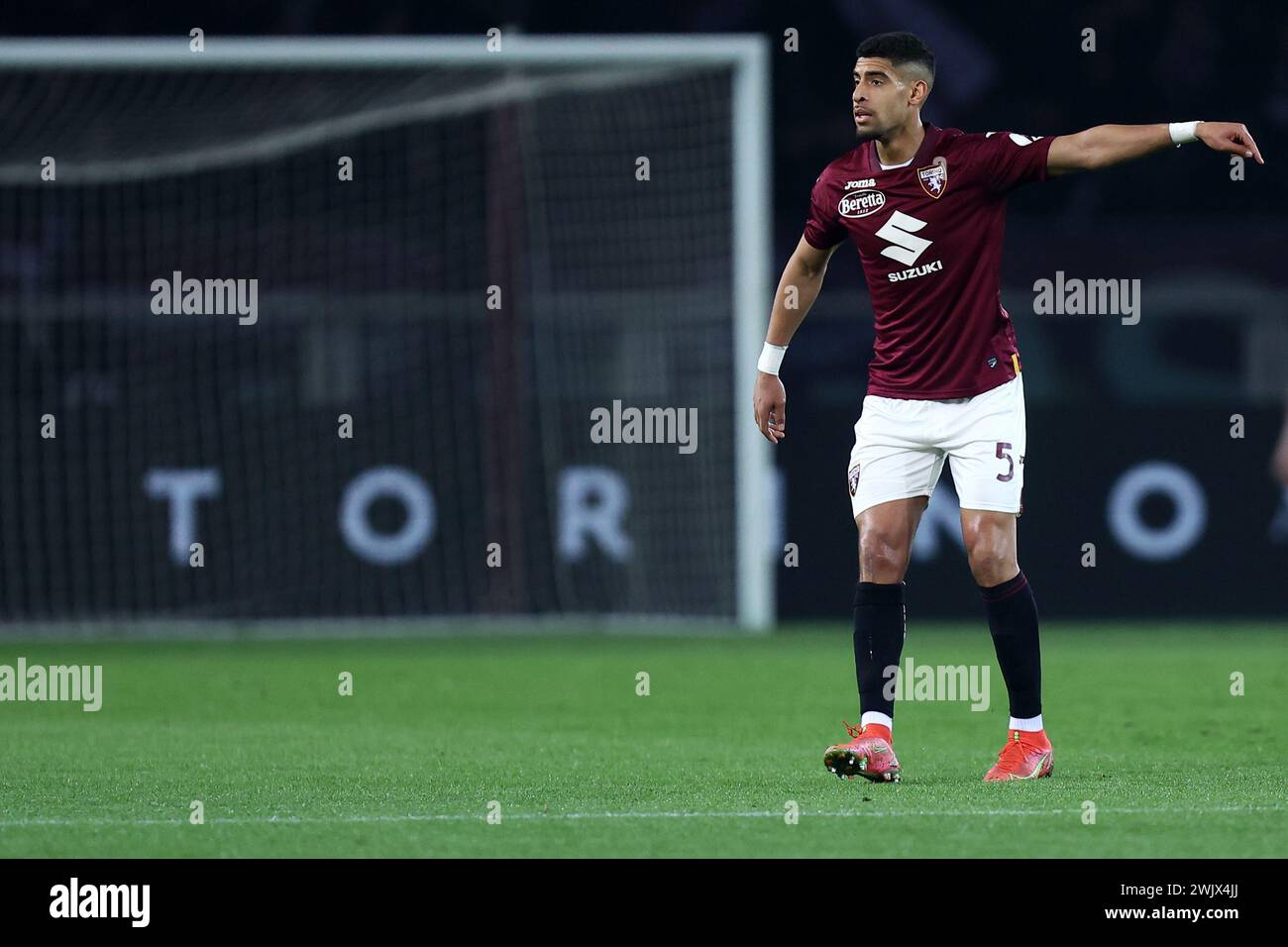 Torino, Italy. 16th Feb, 2024. Adam Masina of Torino Fc gestures during ...