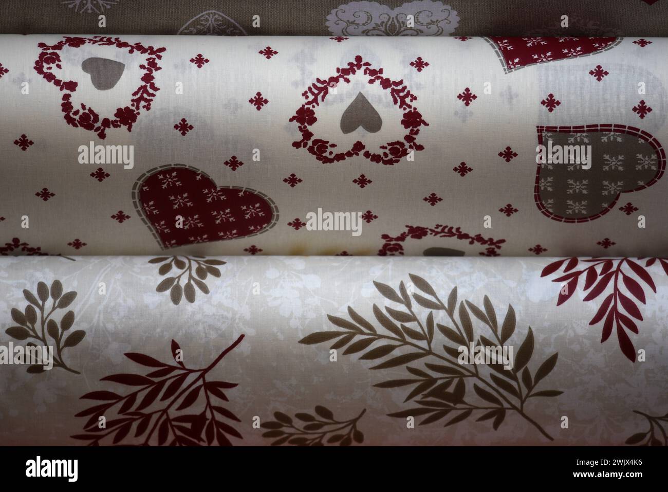 Display of high quality gift wrapping paper sheets with hearts pattern ...