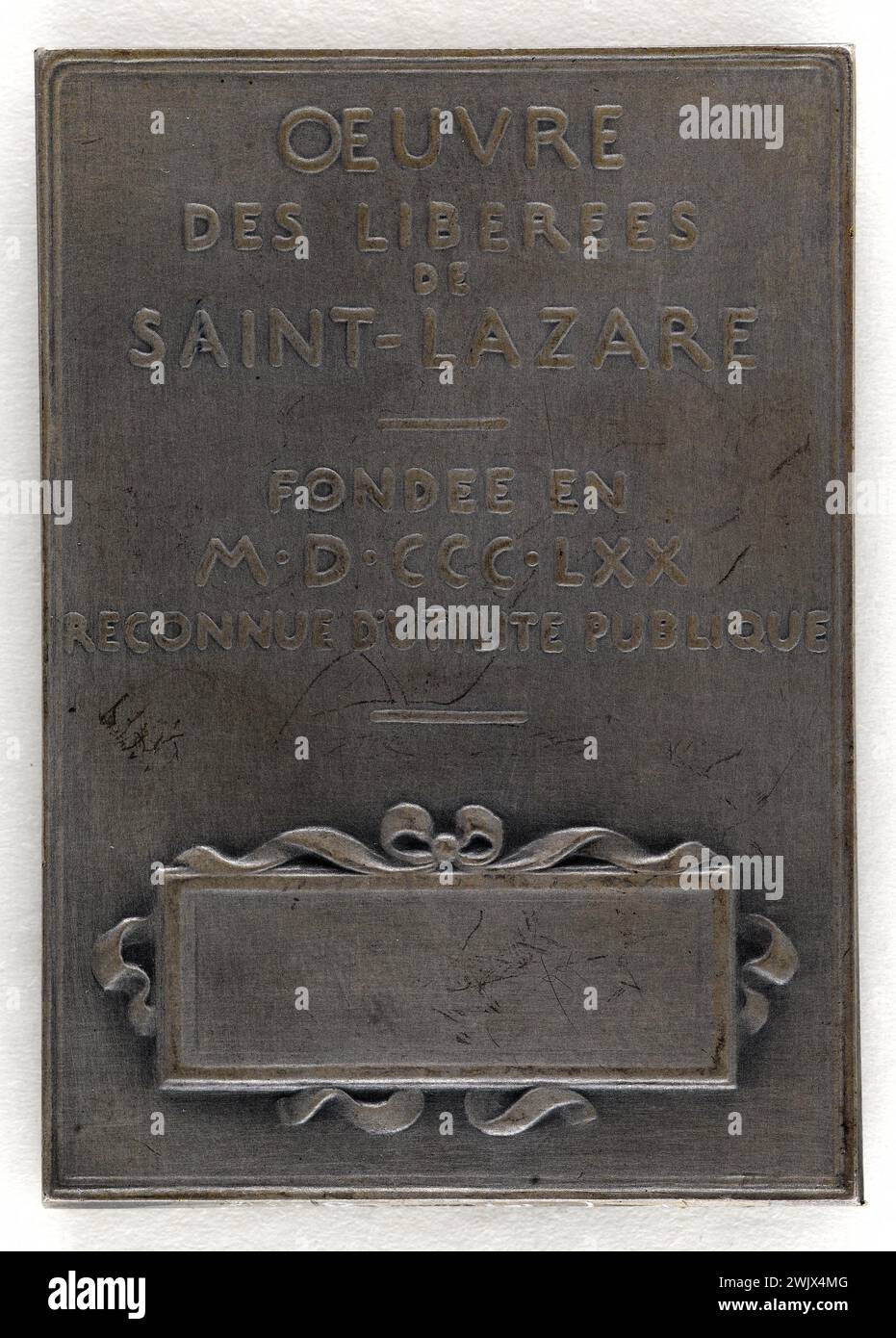 Louis Oscar Roty (1846-1911). Medal plate. The gallery of St Lazare ...