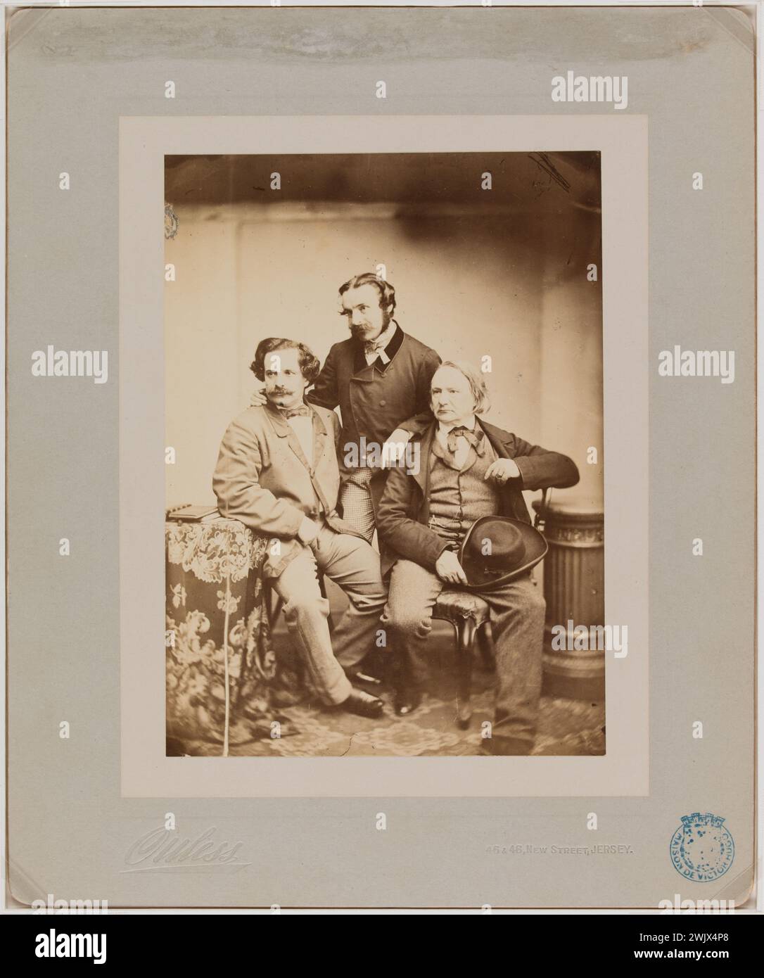 Victor Hugo and his two sons in Jersey, Charles on the left and ...