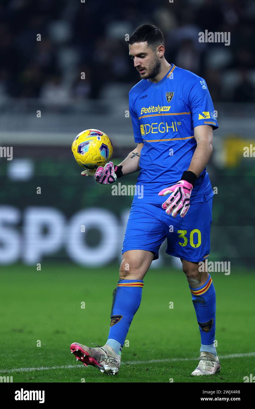Torino, Italy. 16th Feb, 2024. Wladimiro Falcone of Us Lecce in action ...