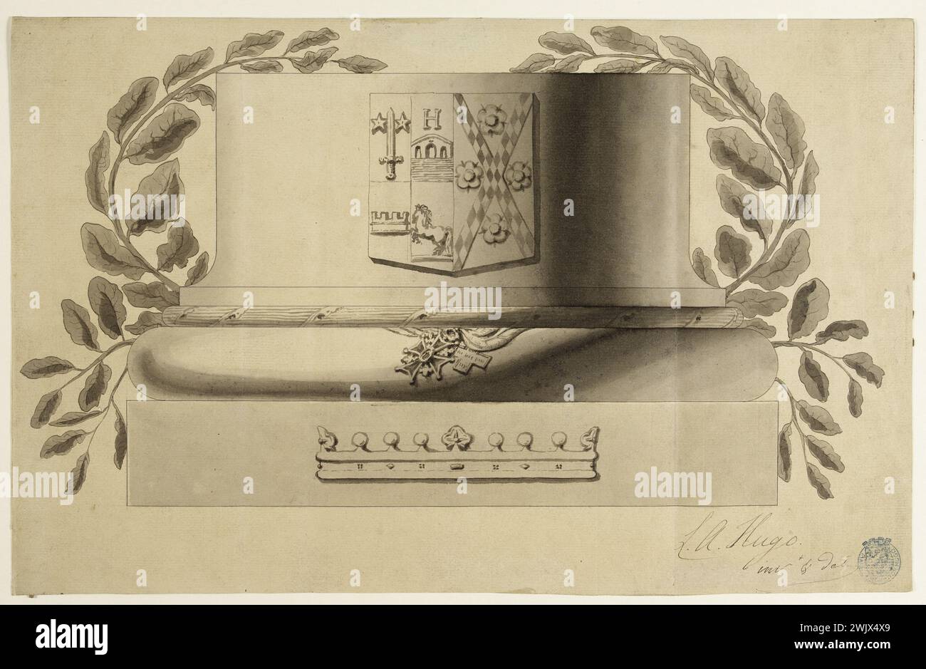 Léopold Armand Hugo (1828-1895), French painter and sculptor. Weapons ...