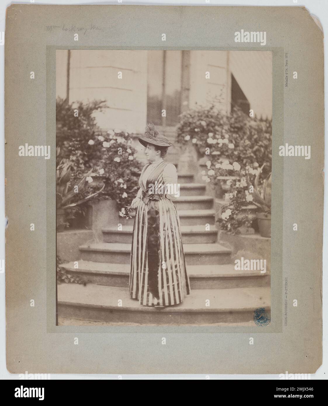 Chéri-Rousseau, François. "Madame Lockroy Mother". Albumin paper draw ...