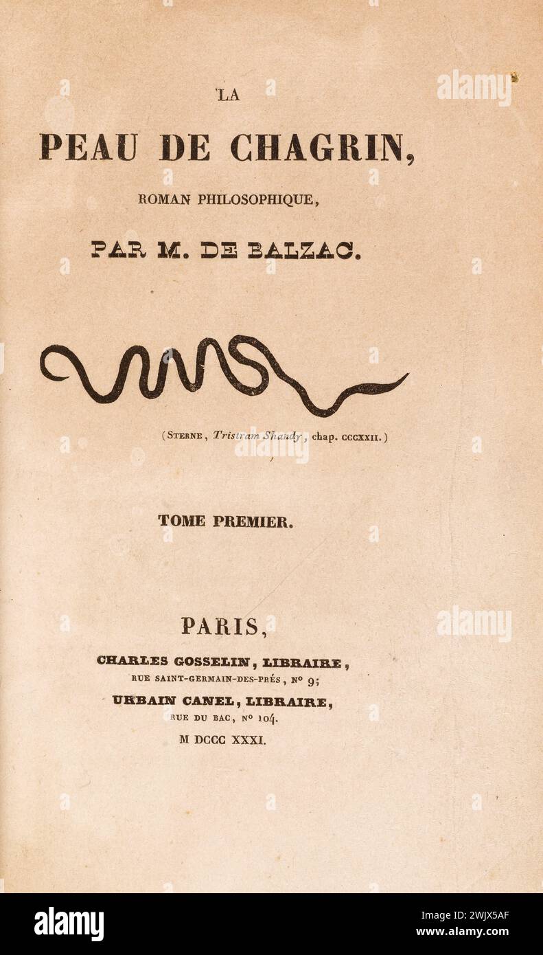 Anonymous. "La Skin de Chagrin", novel by Honoré de Balzac (1799-1850 ...