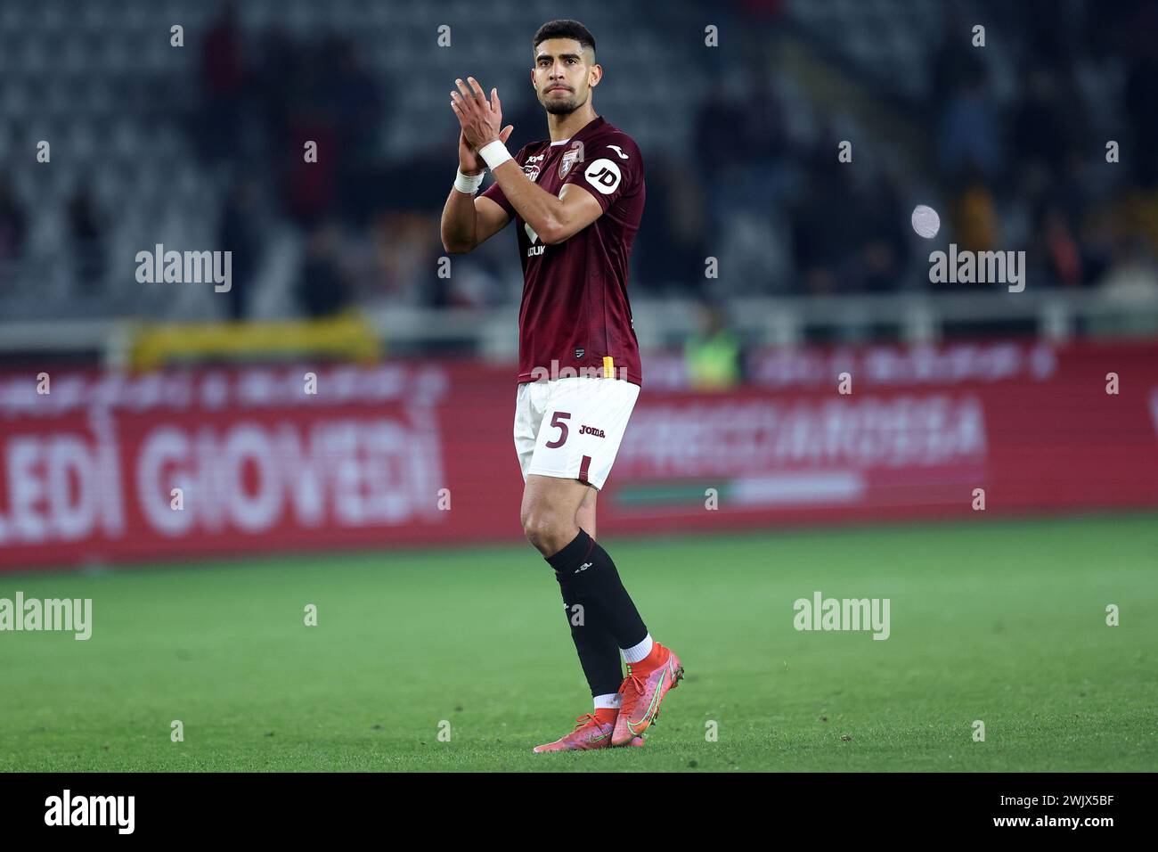Torino, Italy. 16th Feb, 2024. Adam Masina of Torino Fc celebrates at ...
