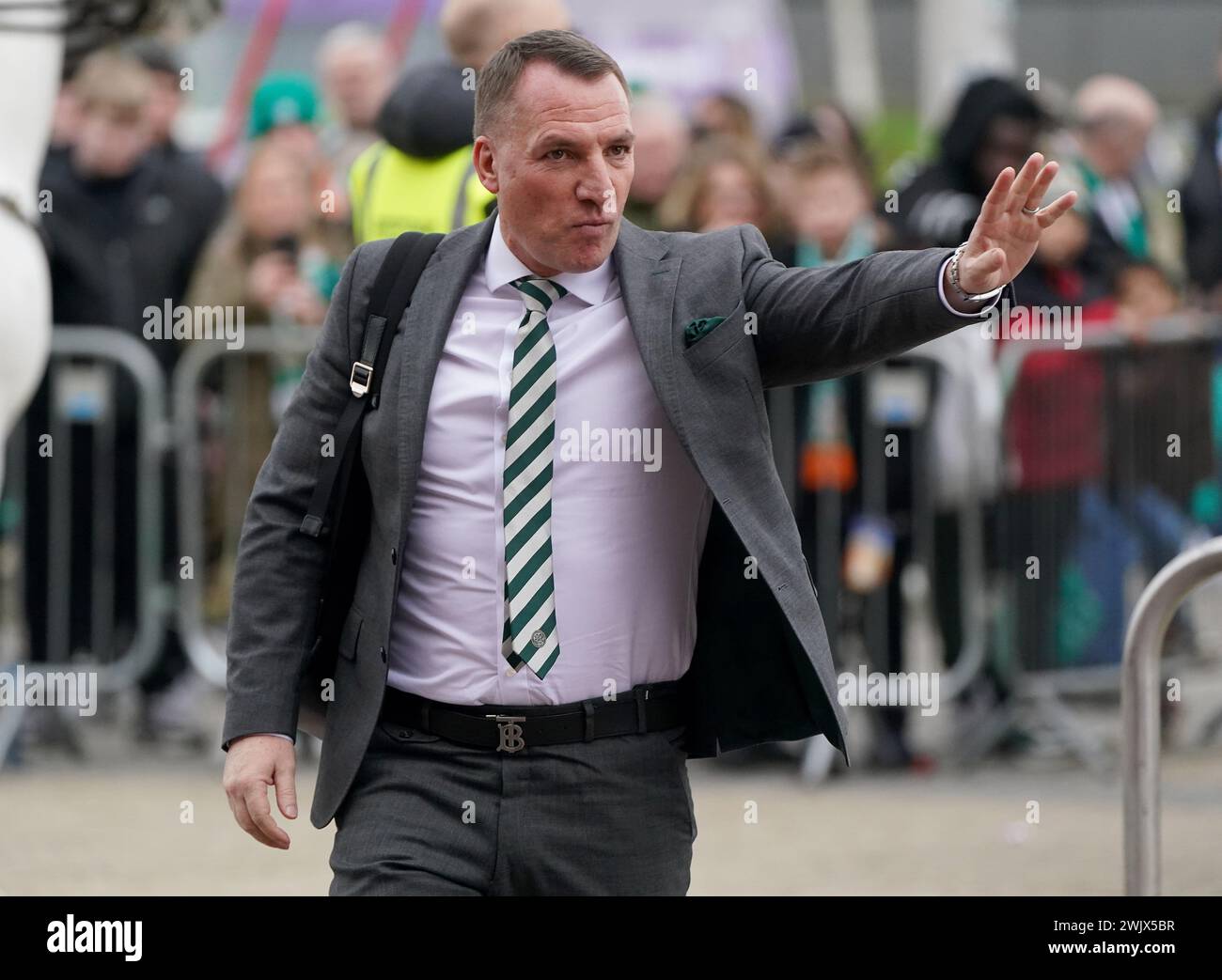 Celtic manager Brendan Rodgers arrives before the cinch Premiership ...