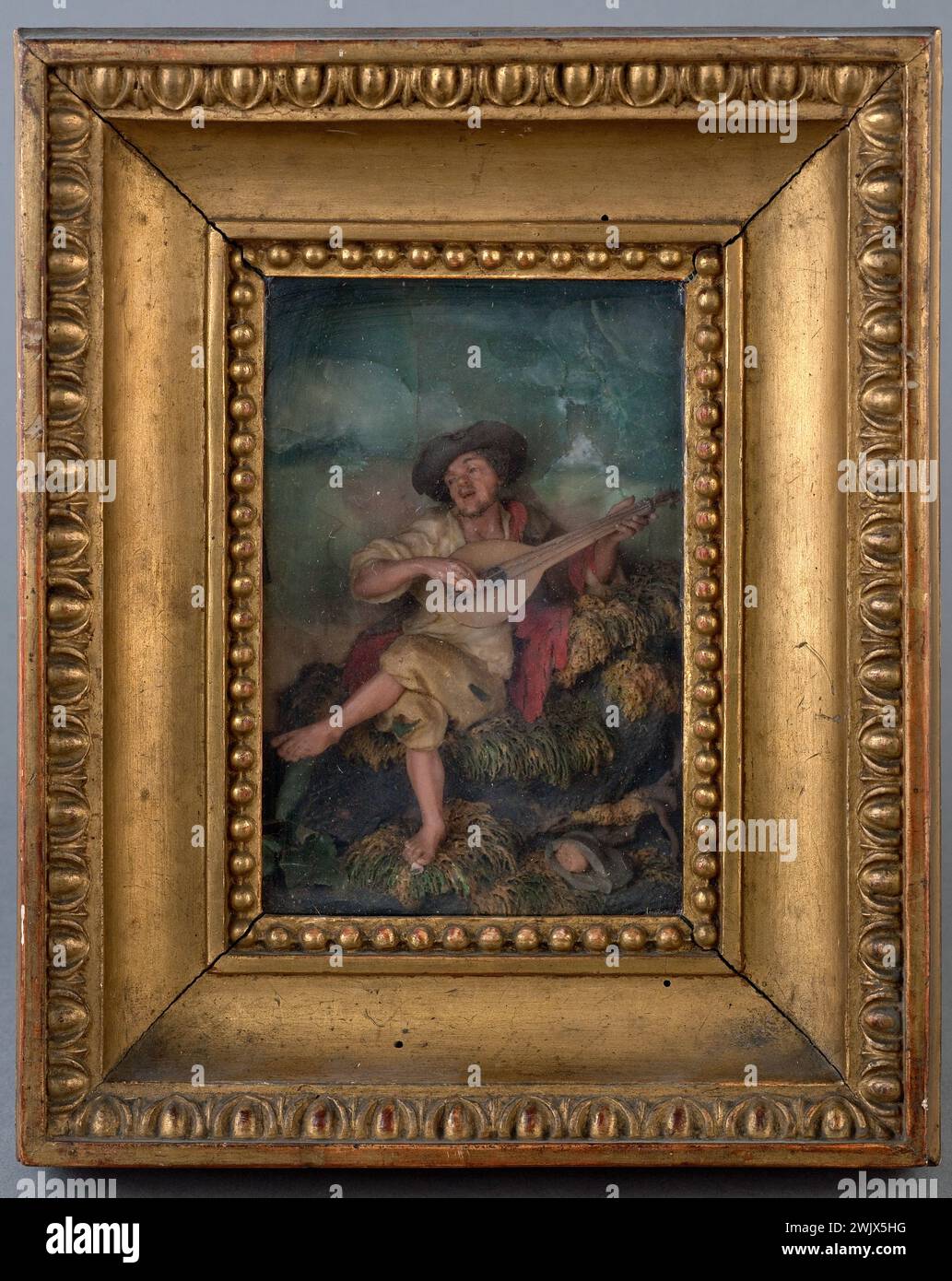 Anonymous. "Sicilian singer with mandolin". Colorful wax, glass. 18th ...