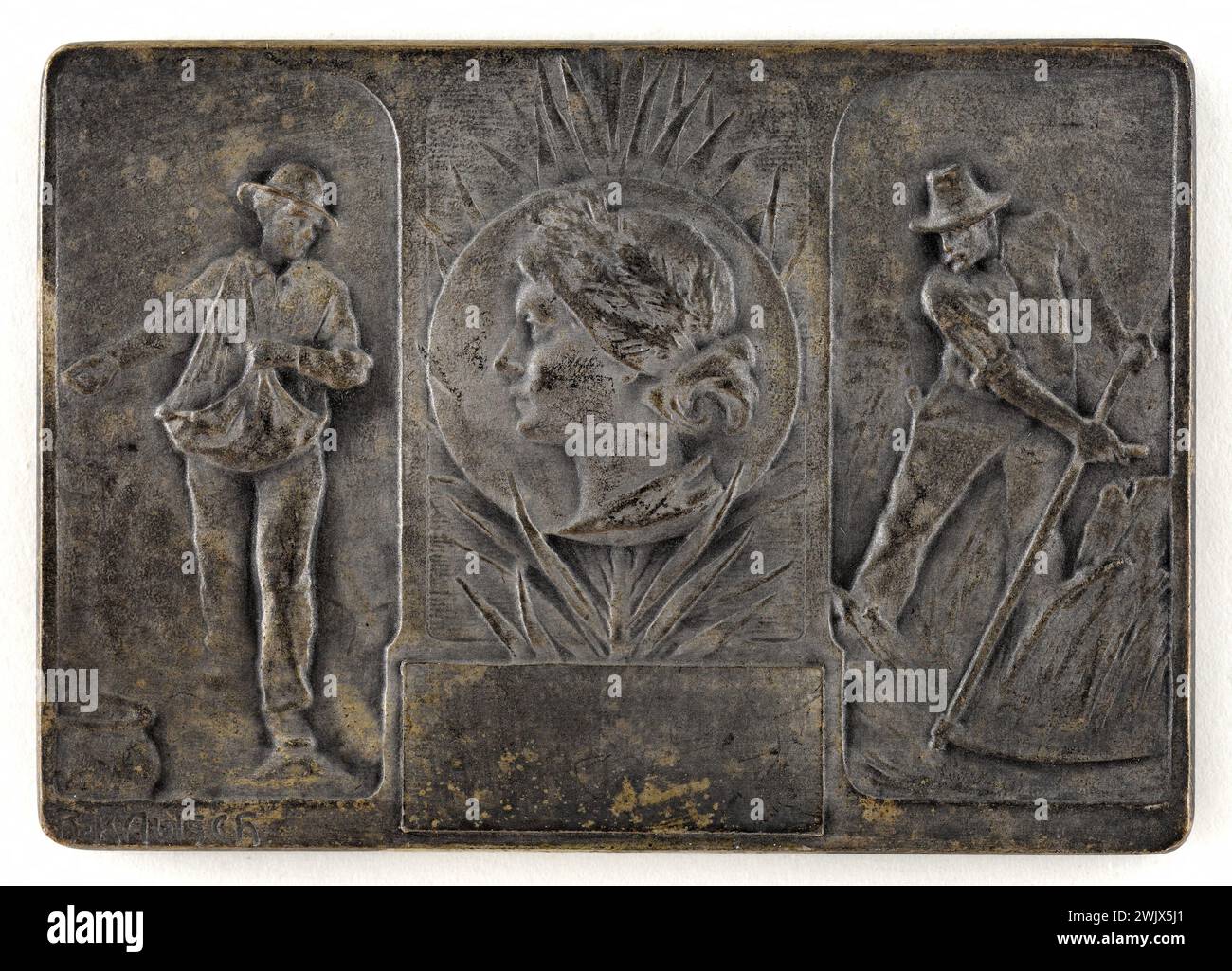 Heinrich Kautsch (1859-1943). "Medal plate. Agriculture". Metal, bronze ...