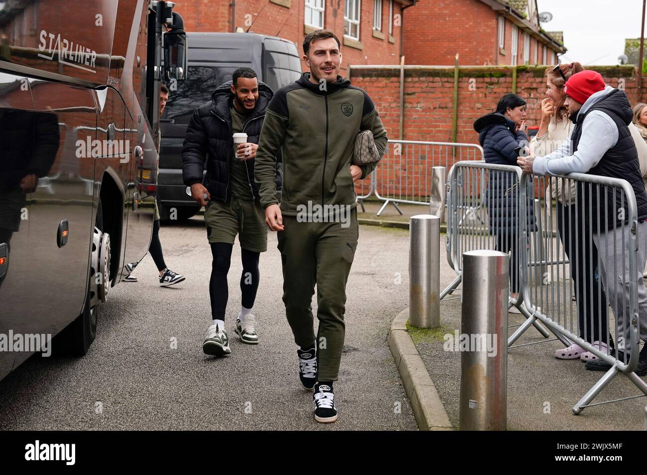 Josh Earl of Barnsley arrives at the stadium before the Sky Bet League ...